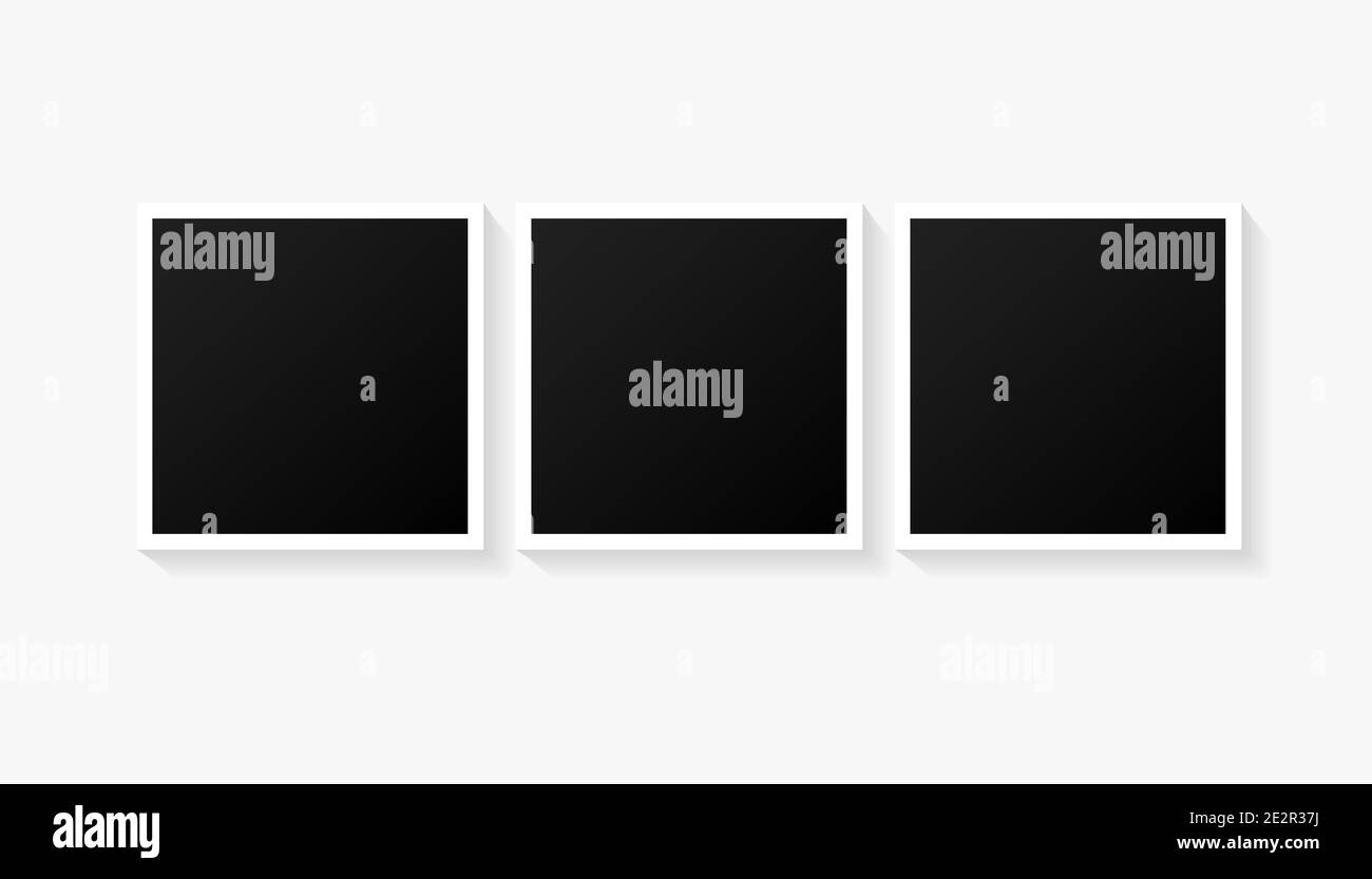 Empty abstract black creative minimal picture mockup template set with ...