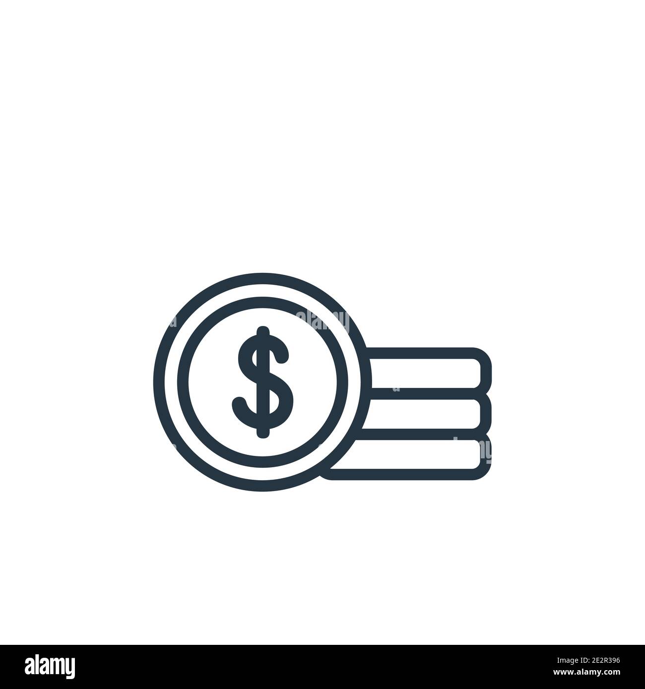 Coin outline vector icon. Thin line black coin icon, flat vector simple ... Coin outline vector icon. Thin line black coin icon, flat vector simple ...