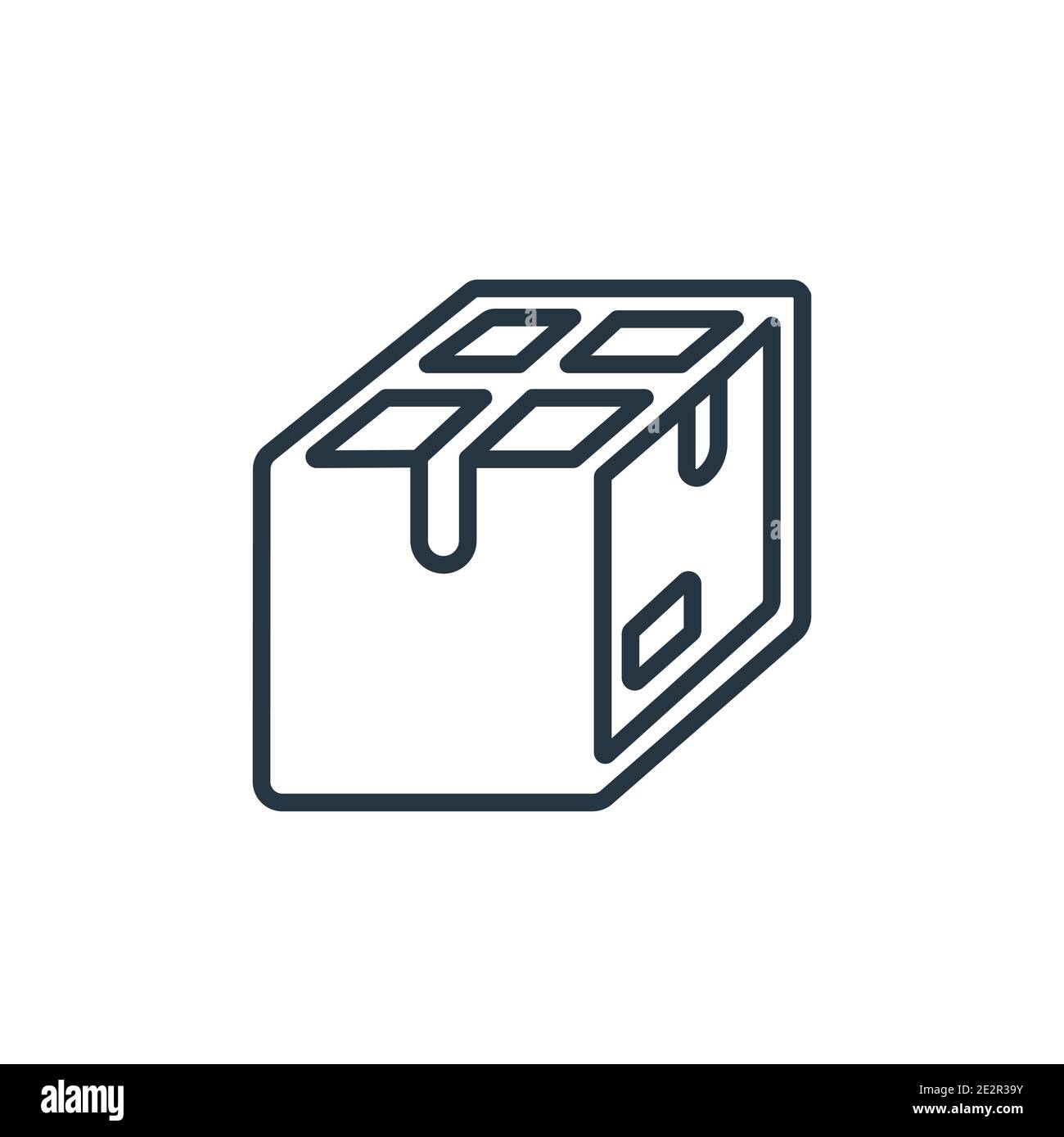 Box outline vector icon. Thin line black box icon, flat vector simple ...