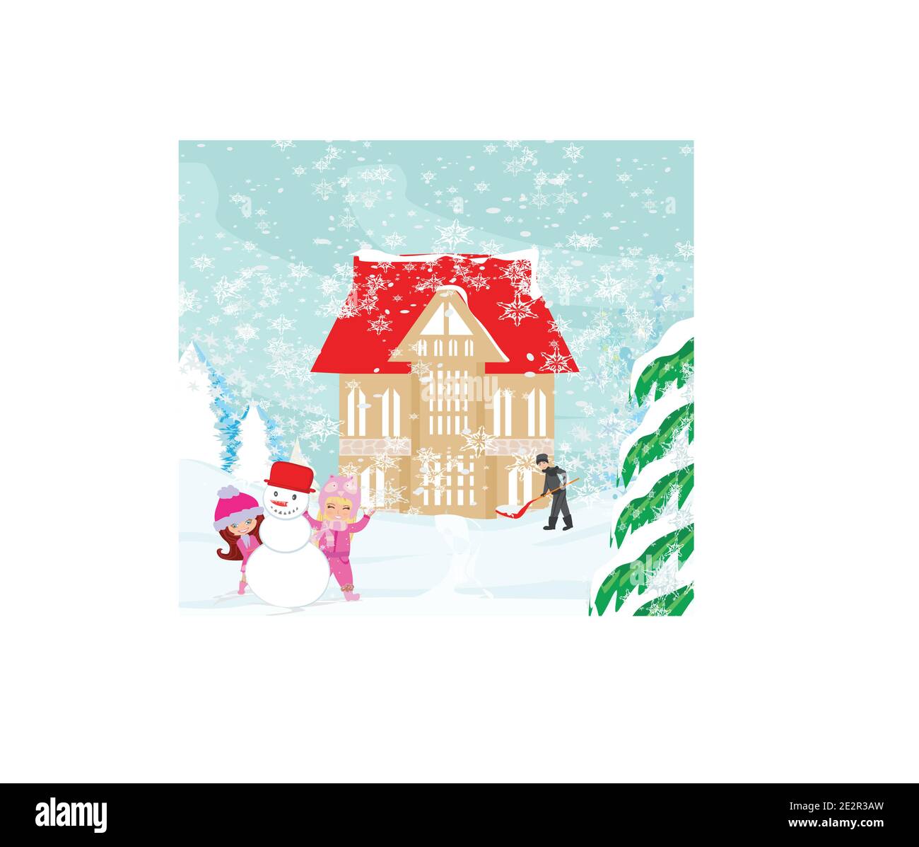 Winter snowy weather heavy snowfall Stock Vector Images - Alamy