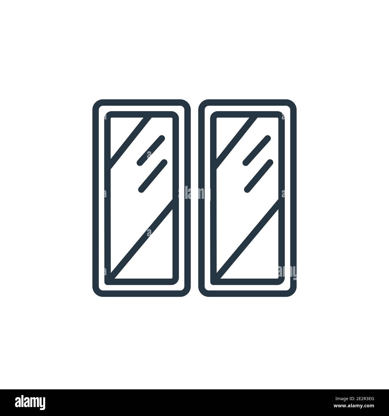 Glass wall outline vector icon. Thin line black glass wall icon, flat ...