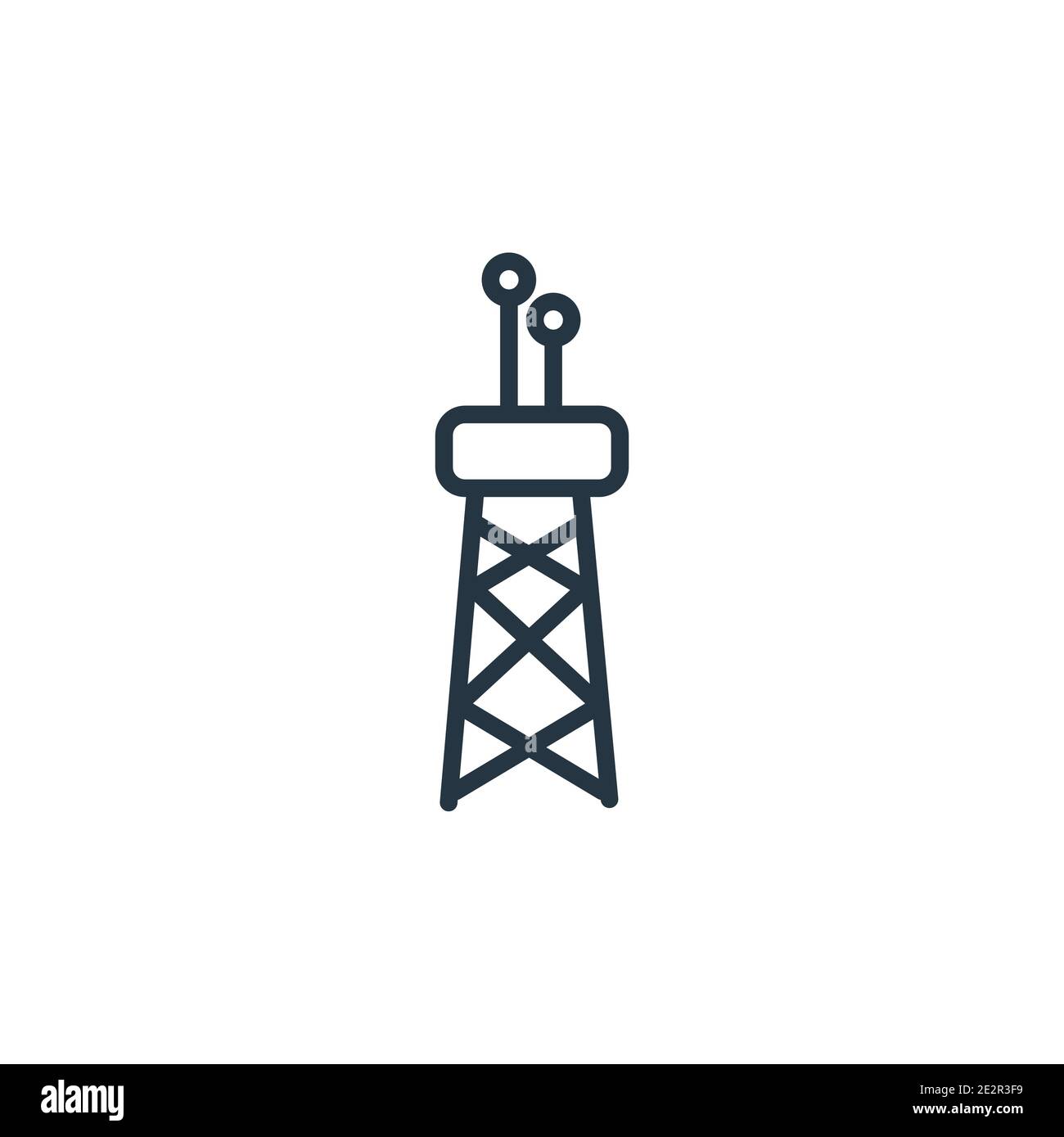 Radio antenna outline vector icon. Thin line black radio antenna icon ...