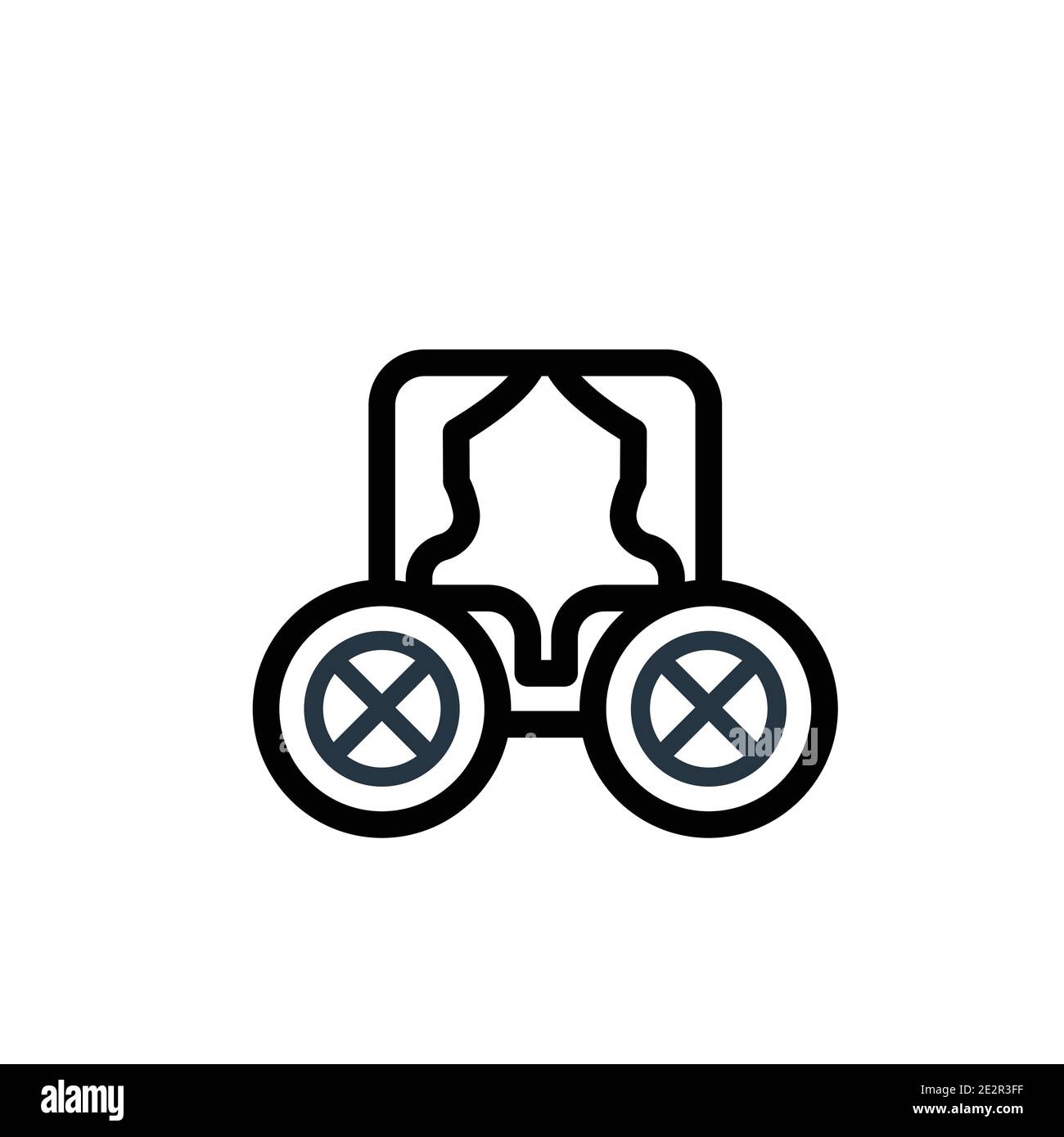 Wedding carriage outline vector icon. Thin line black wedding carriage ...