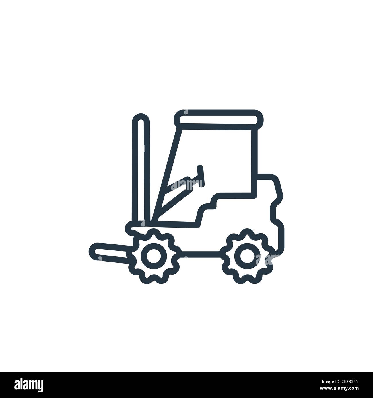 Forklift outline vector icon. Thin line black forklift icon, flat ...