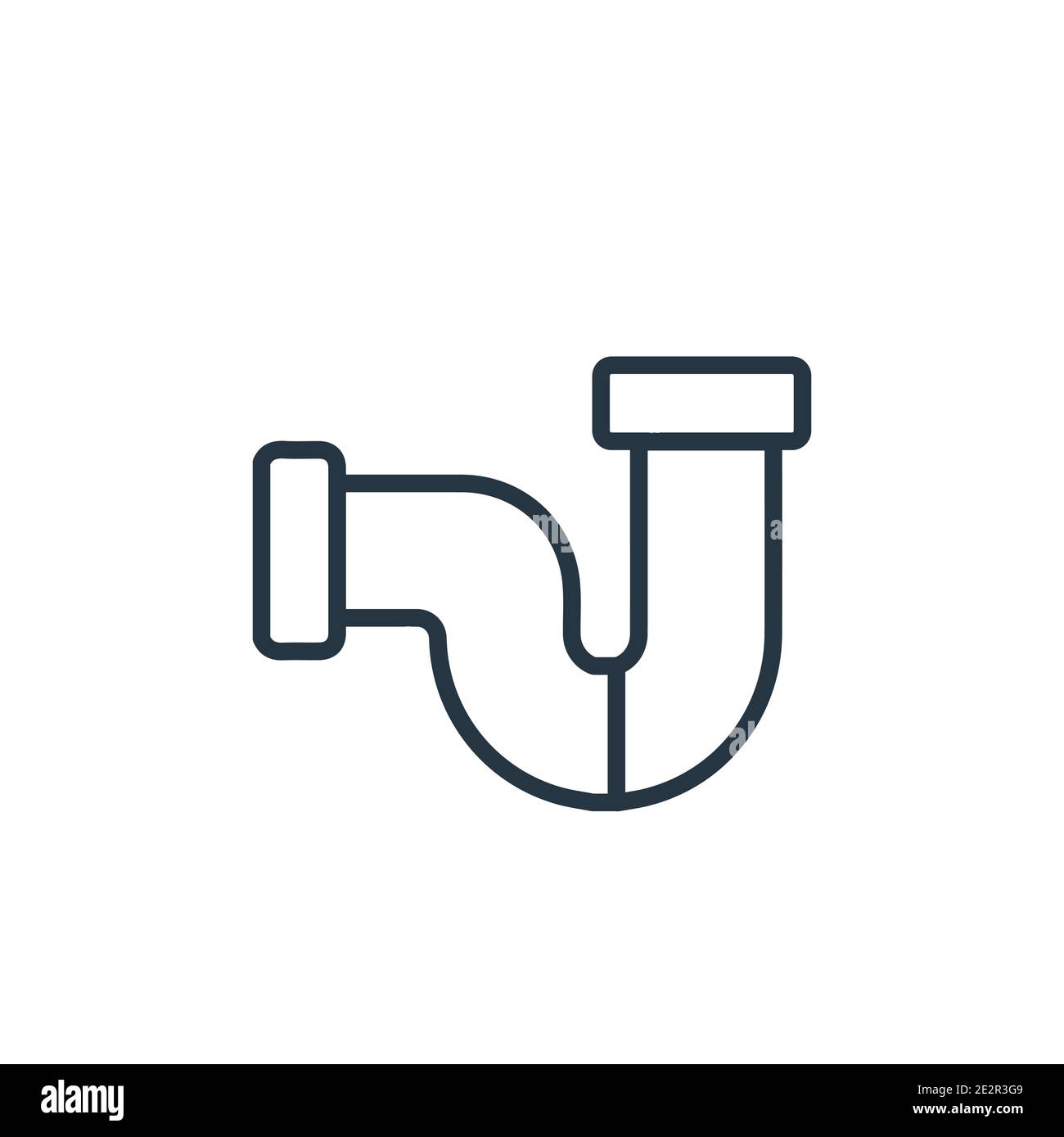 Plumbing pipes outline vector icon. Thin line black plumbing pipes icon, flat vector simple ...