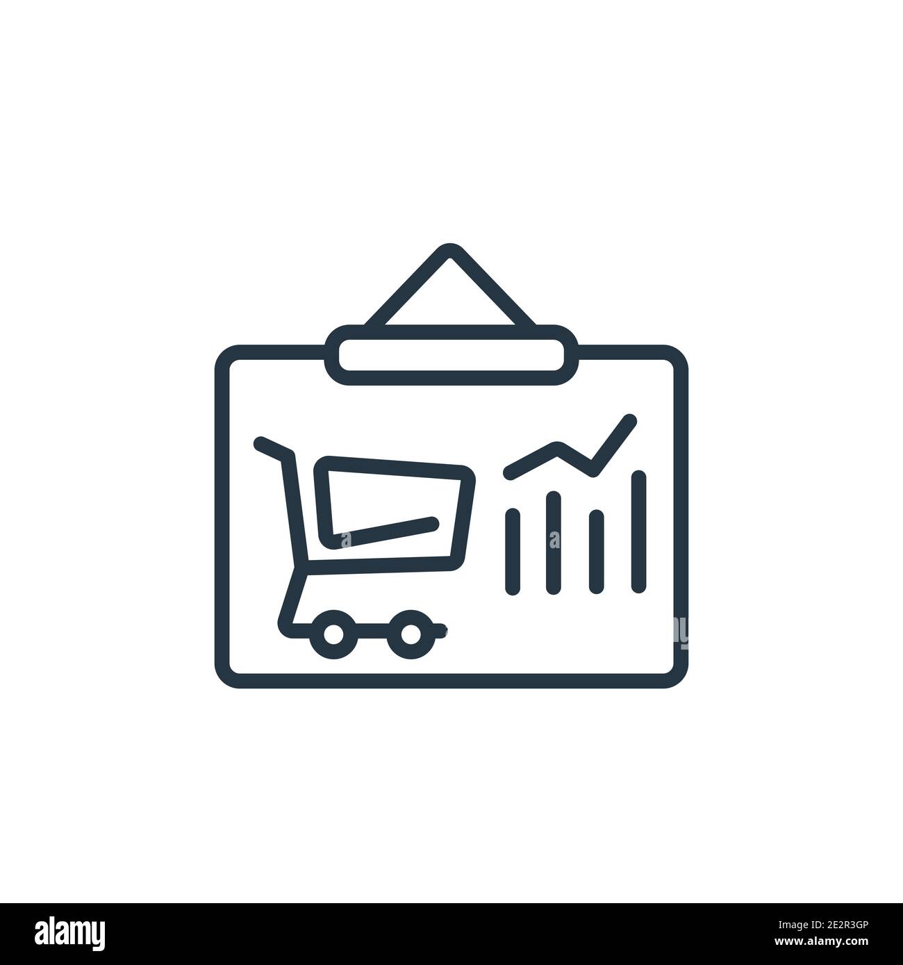 Graph frame outline vector icon. Thin line black graph frame icon, flat vector simple element ...