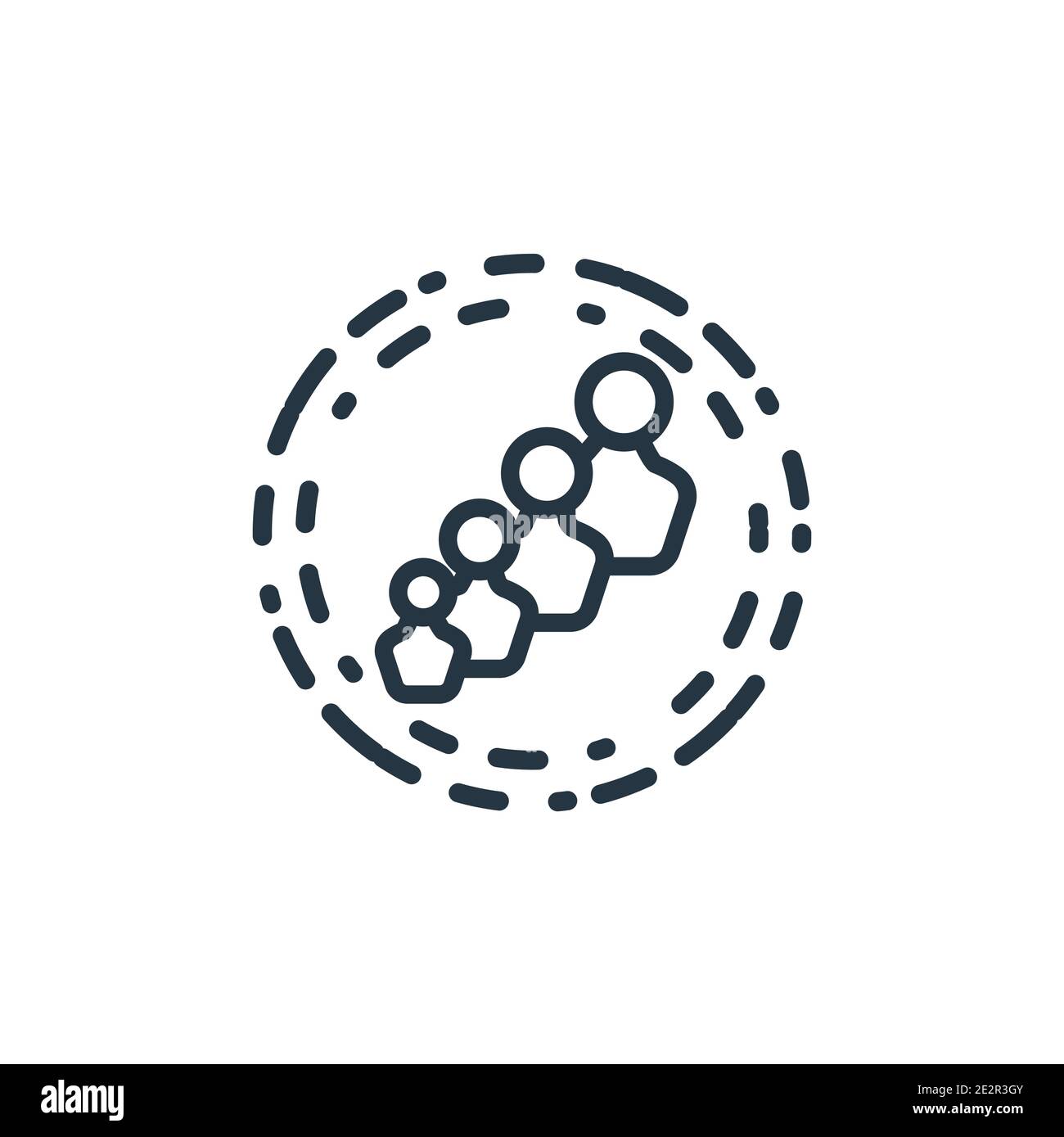 Population outline vector icon. Thin line black population icon, flat ...