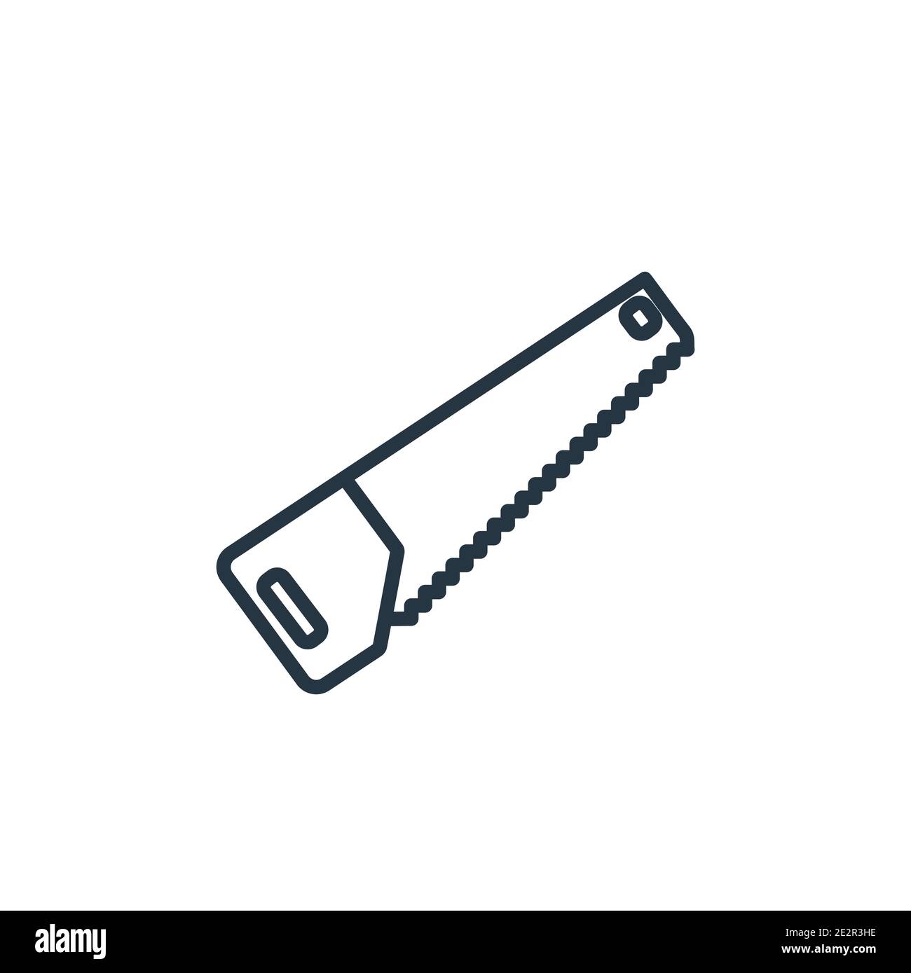 Saw outline vector icon. Thin line black saw icon, flat vector simple ...