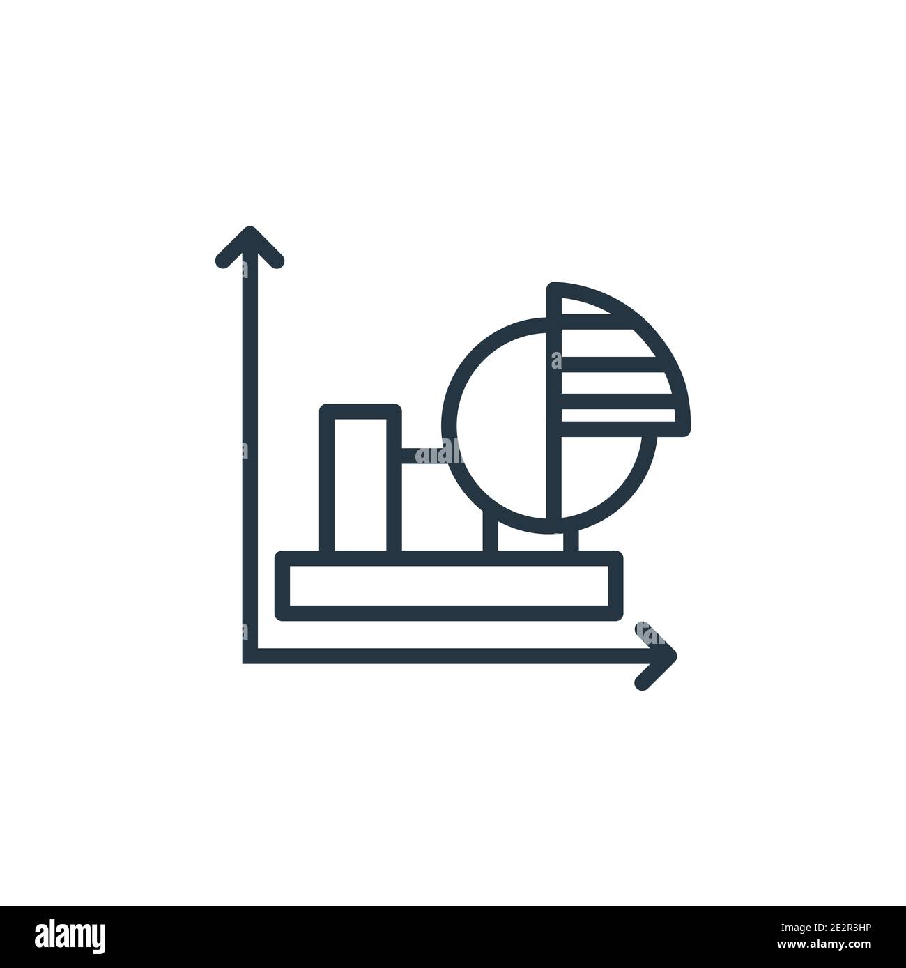 Charts outline vector icon. Thin line black charts icon, flat vector ...