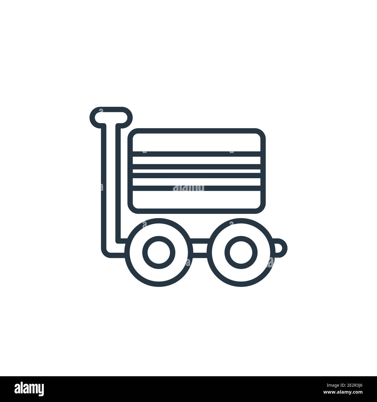 Trolley truck outline vector icon. Thin line black trolley truck icon ...