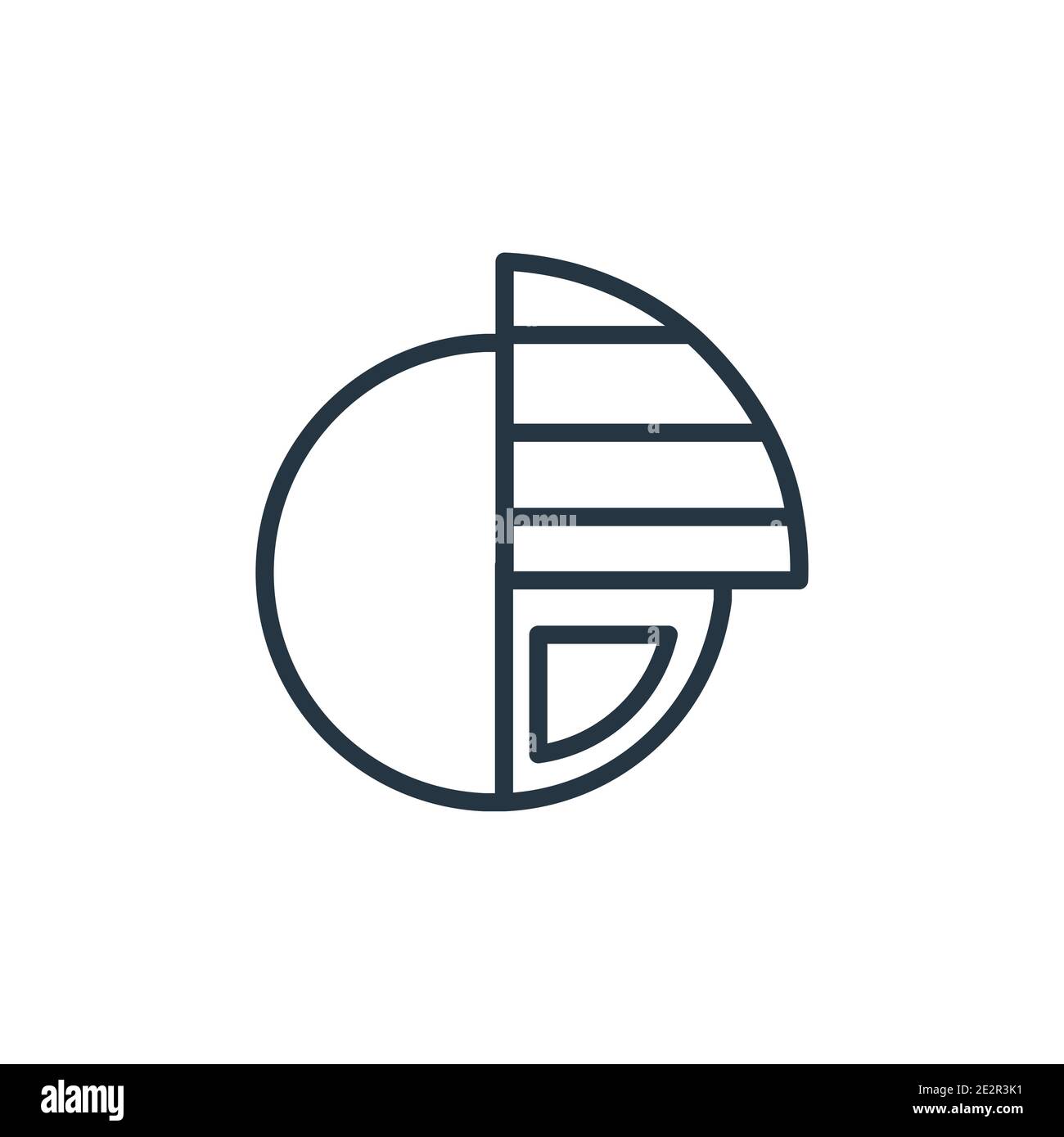 Chart pie outline vector icon. Thin line black chart pie icon, flat ...