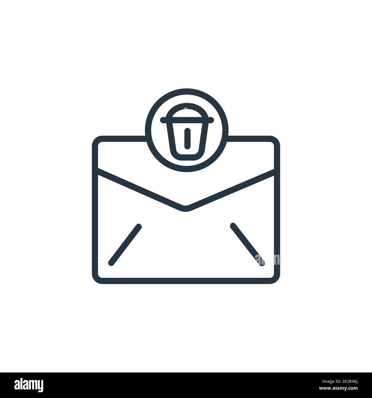 Delete email outline vector icon. Thin line black delete email icon ...