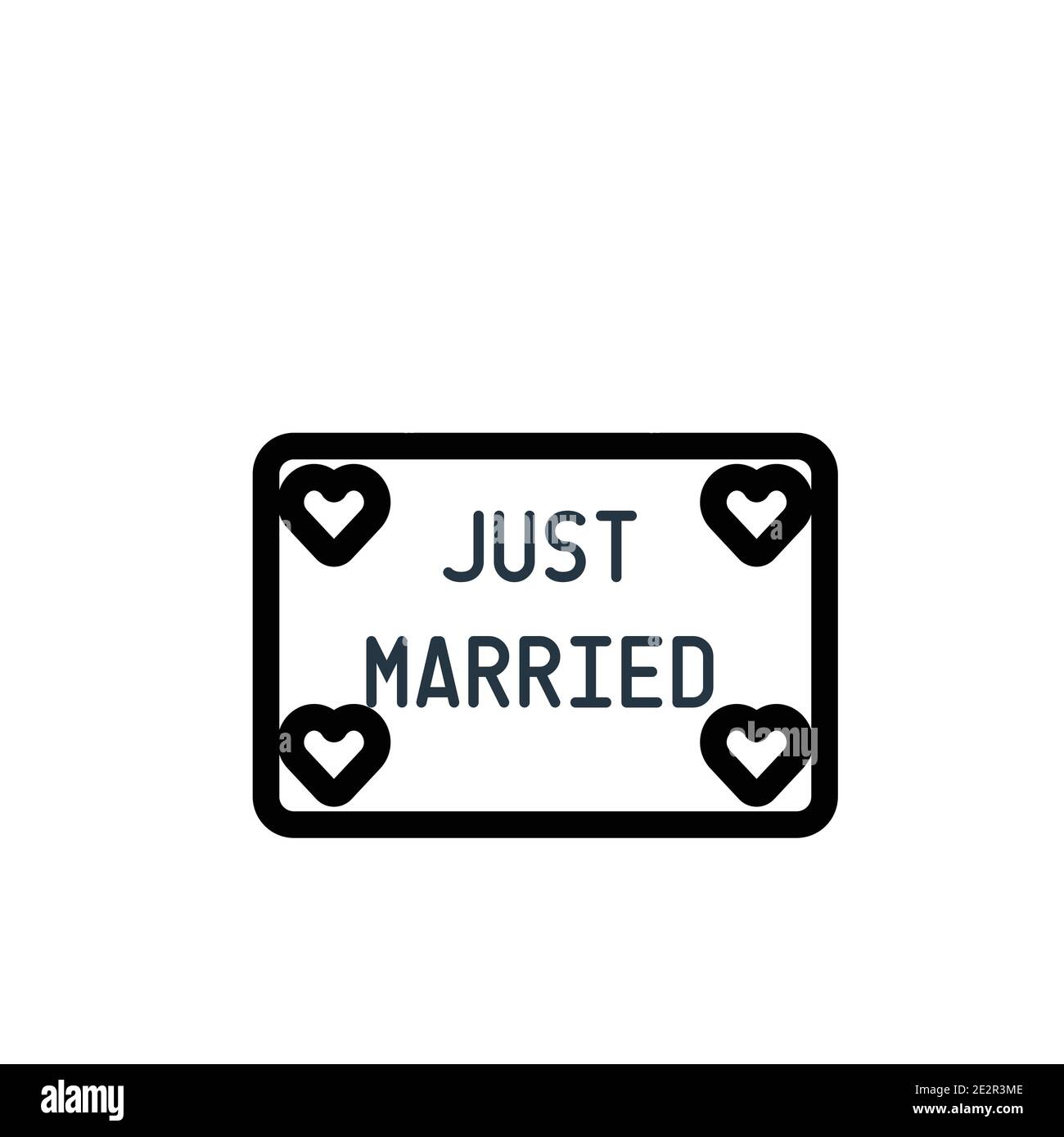 Just married outline vector icon. Thin line black just married icon ...