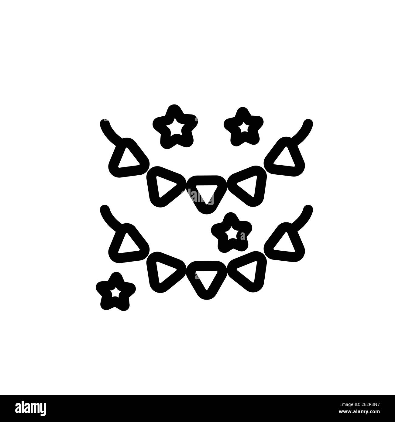 Garland outline vector icon. Thin line black garland icon, flat vector ...