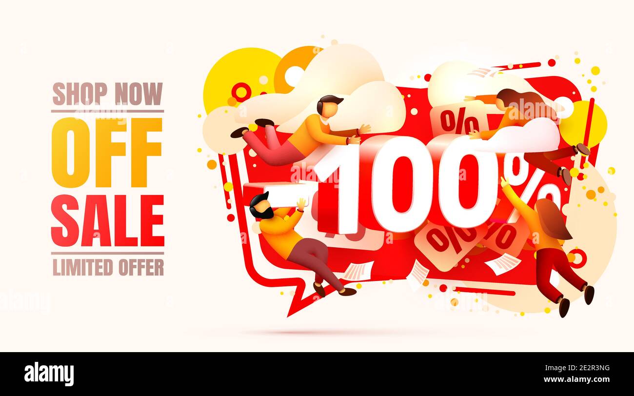 Shop now off sale, 100 interest discount, limited offer. Vector ...
