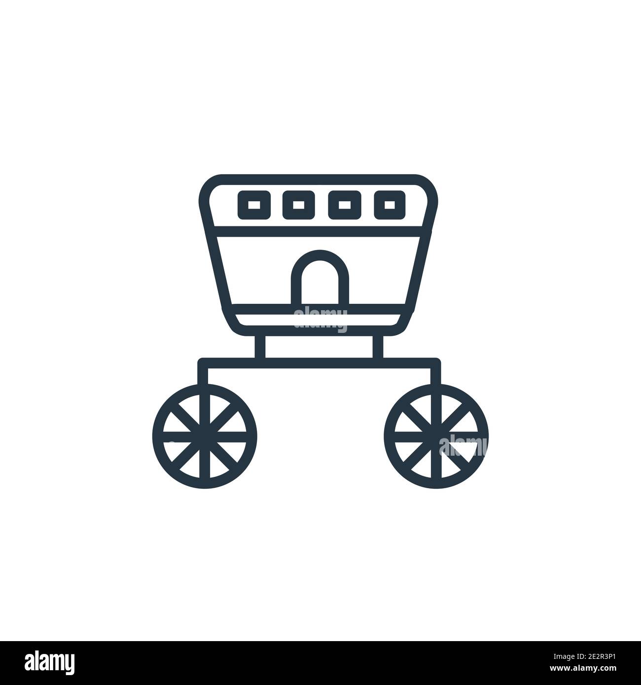 Carriage outline vector icon. Thin line black carriage icon, flat ...