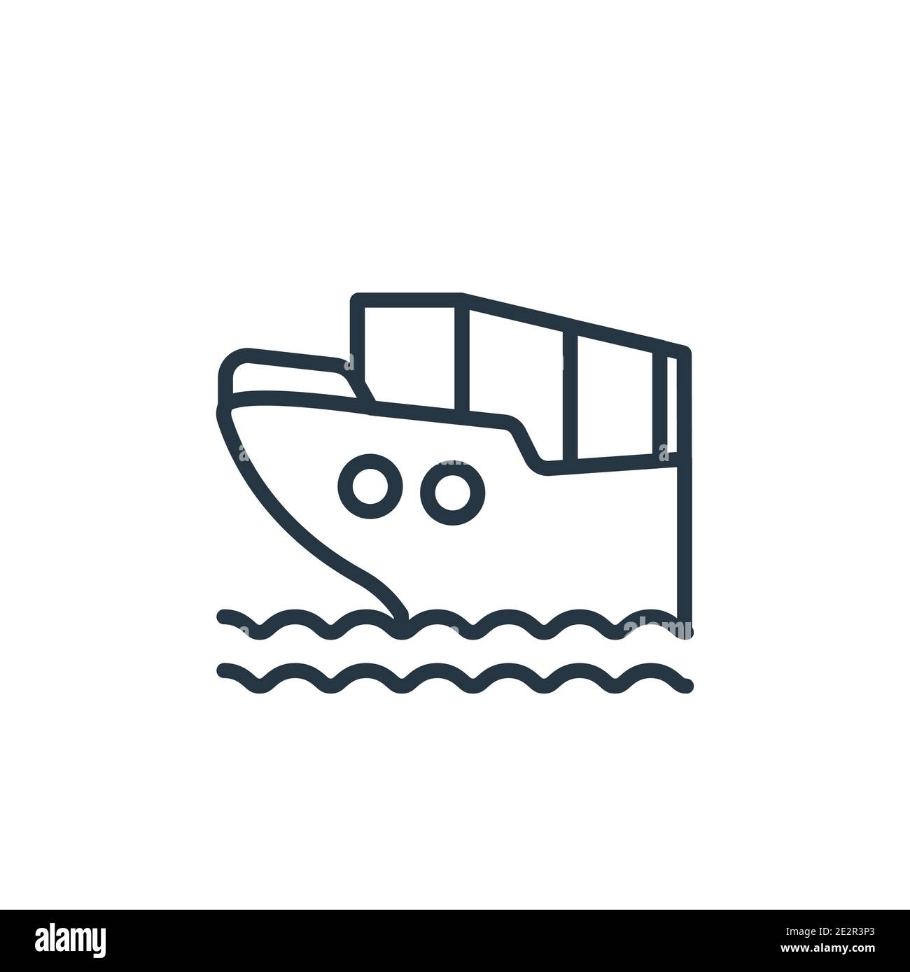 Ocean transportation outline vector icon. Thin line black ocean ...