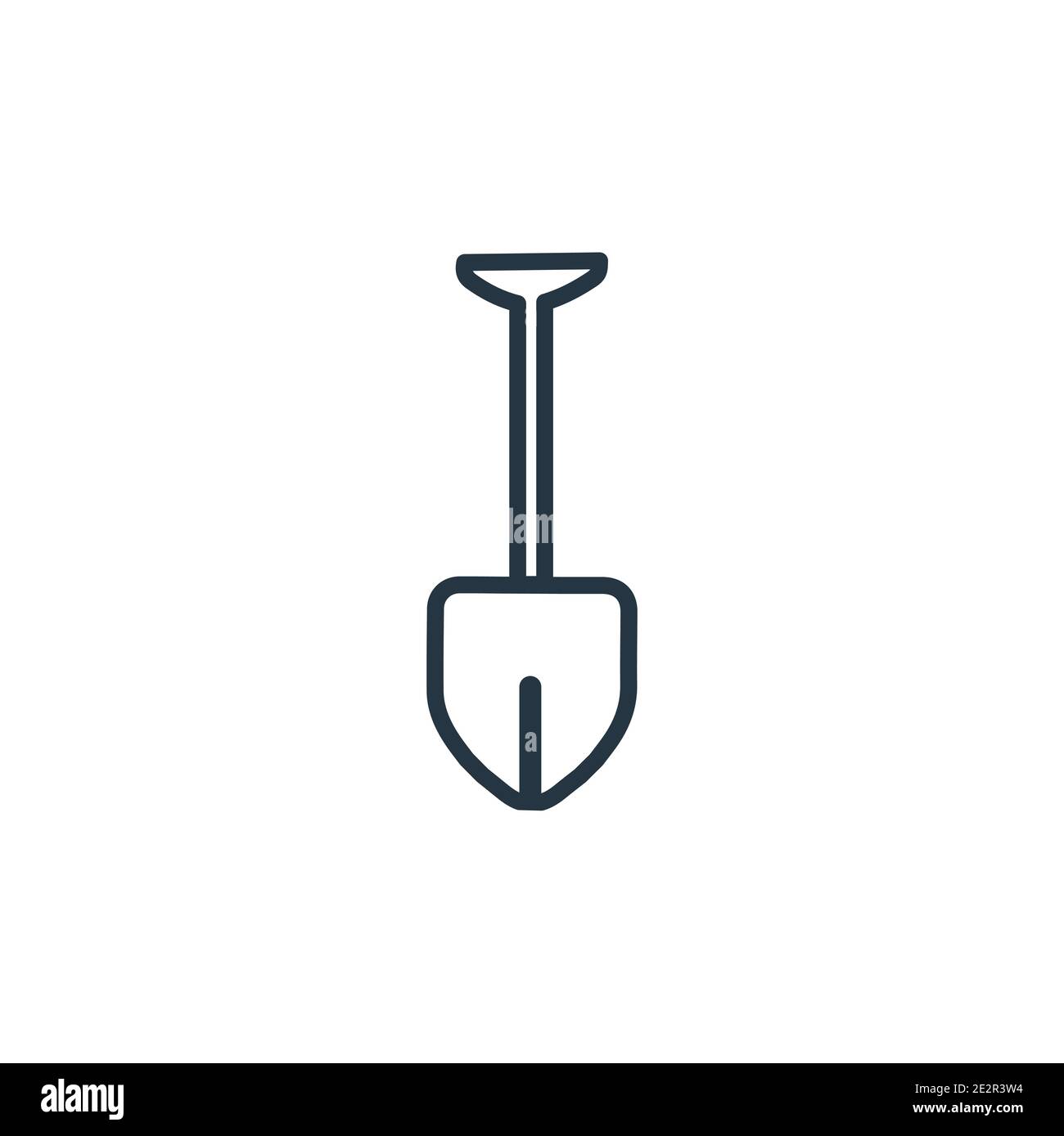 Spade tool outline vector icon. Thin line black spade tool icon, flat ...
