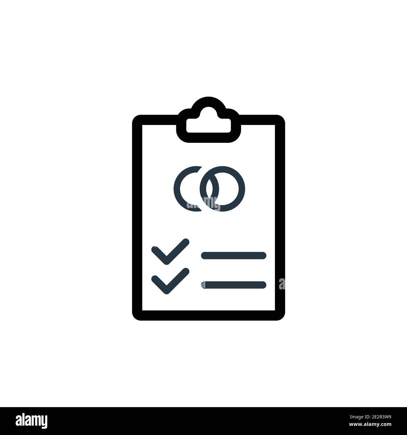 Wedding planner outline vector icon. Thin line black wedding planner ...