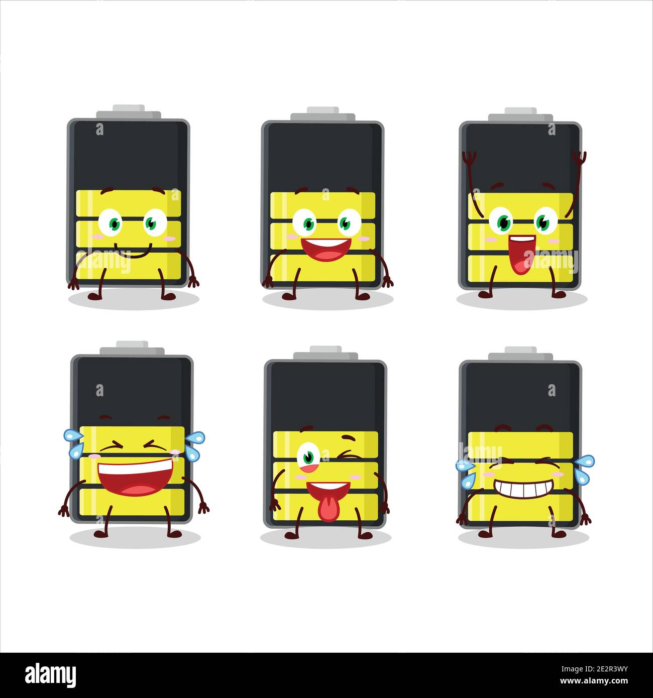 Cartoon character of medium battery with smile expression. Vector ...