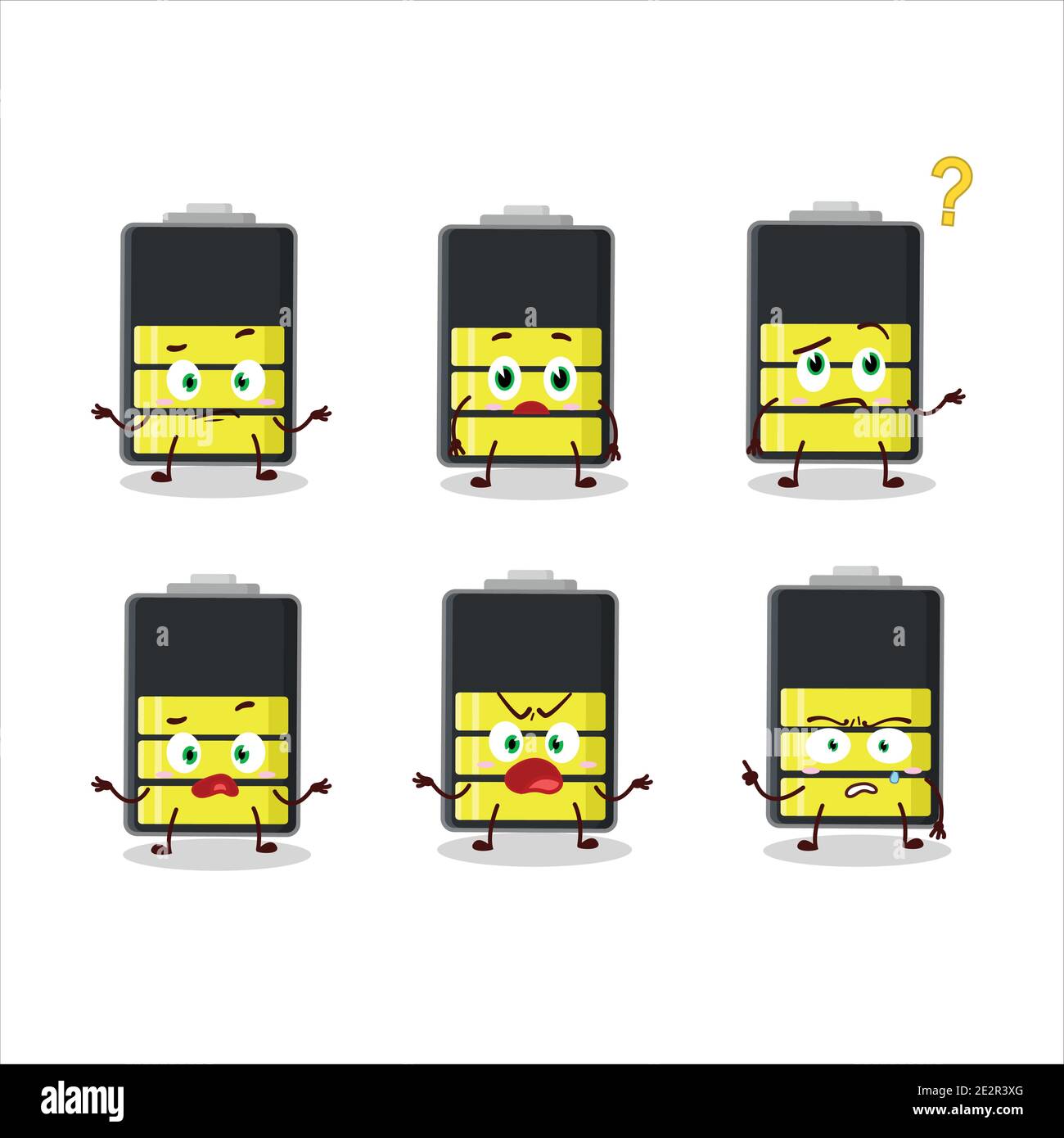 Cartoon character of medium battery with what expression. Vector ...