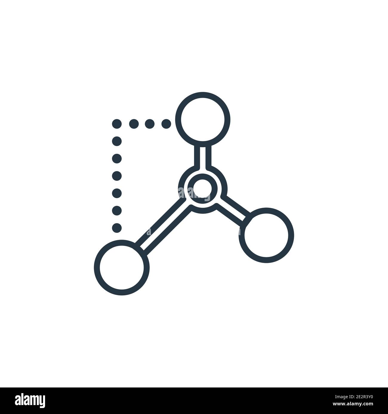 Nodes outline vector icon. Thin line black nodes icon, flat vector ...