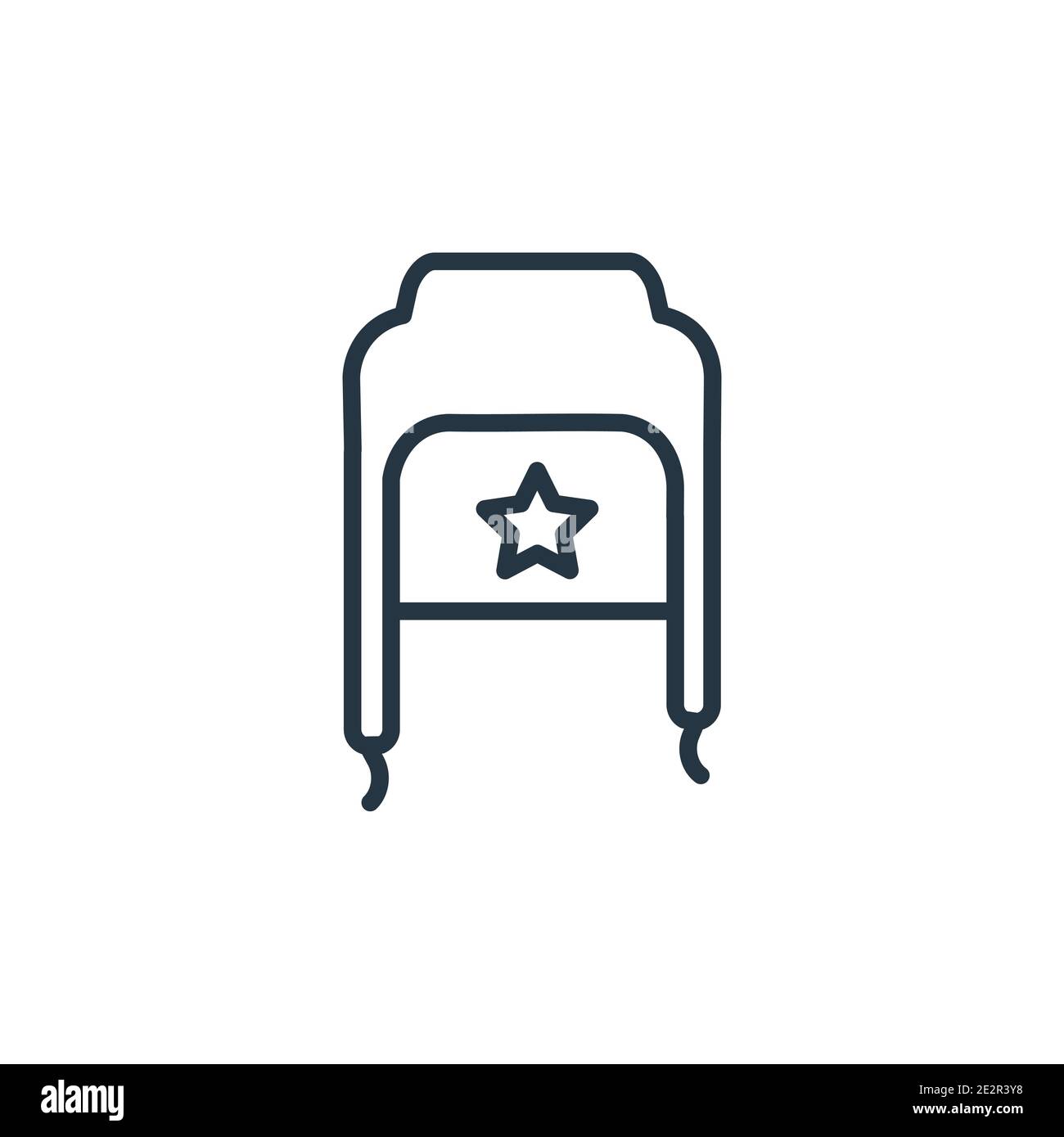 Ushanka outline vector icon. Thin line black ushanka icon, flat vector ...