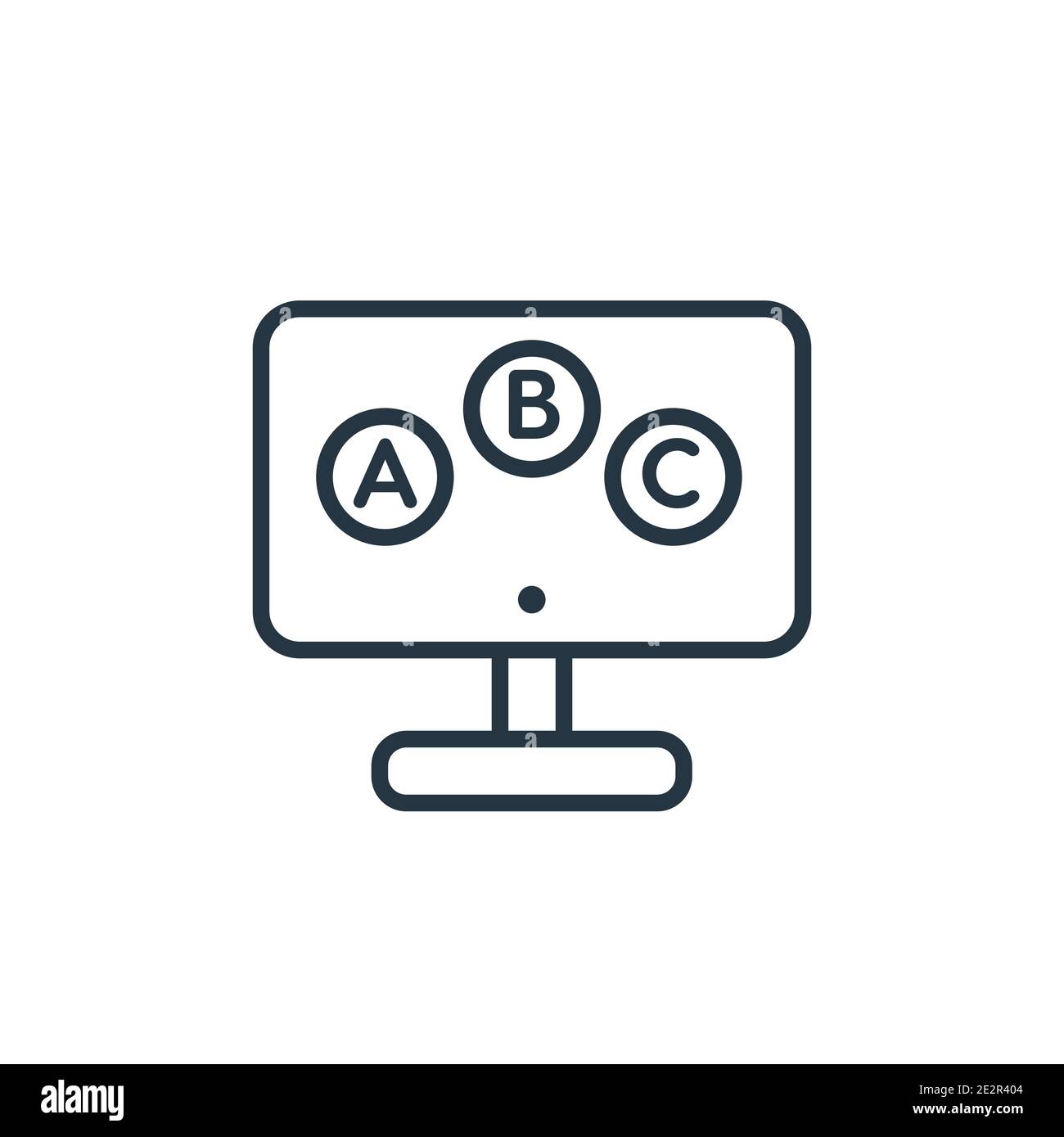 Abc outline vector icon. Thin line black abc icon, flat vector simple ...