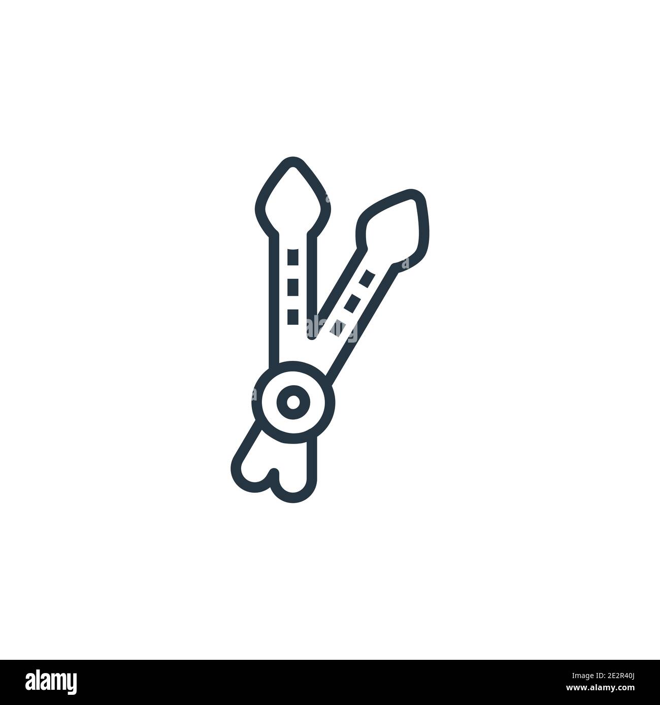 Canes outline vector icon. Thin line black canes icon, flat vector ...