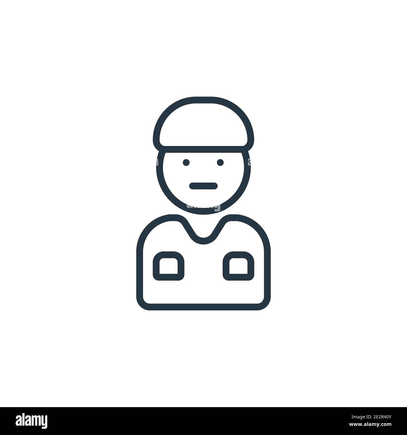 Male nurse outline vector icon. Thin line black male nurse icon, flat ...