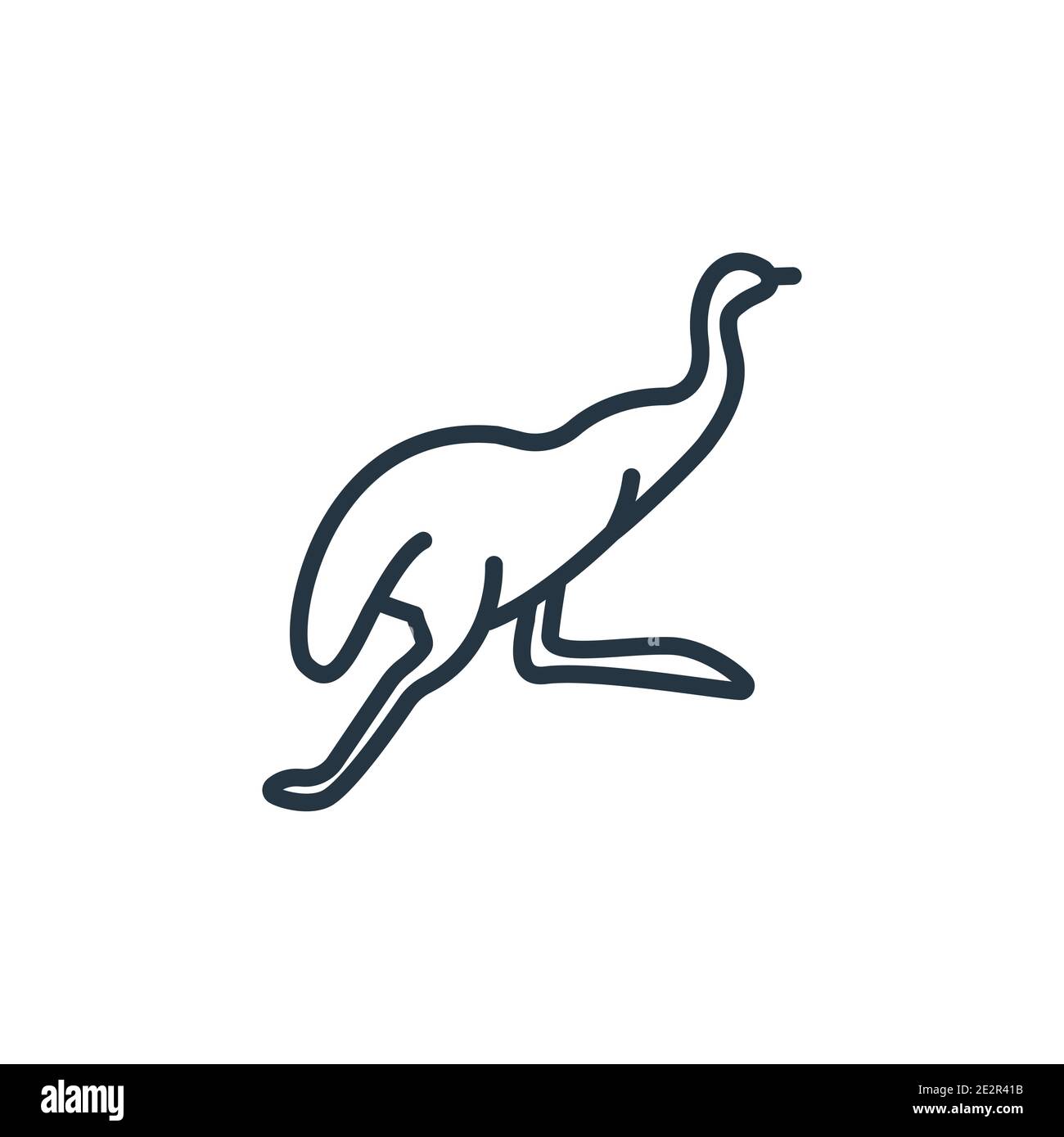 Australian emu outline vector icon. Thin line black australian emu icon, flat vector simple ...