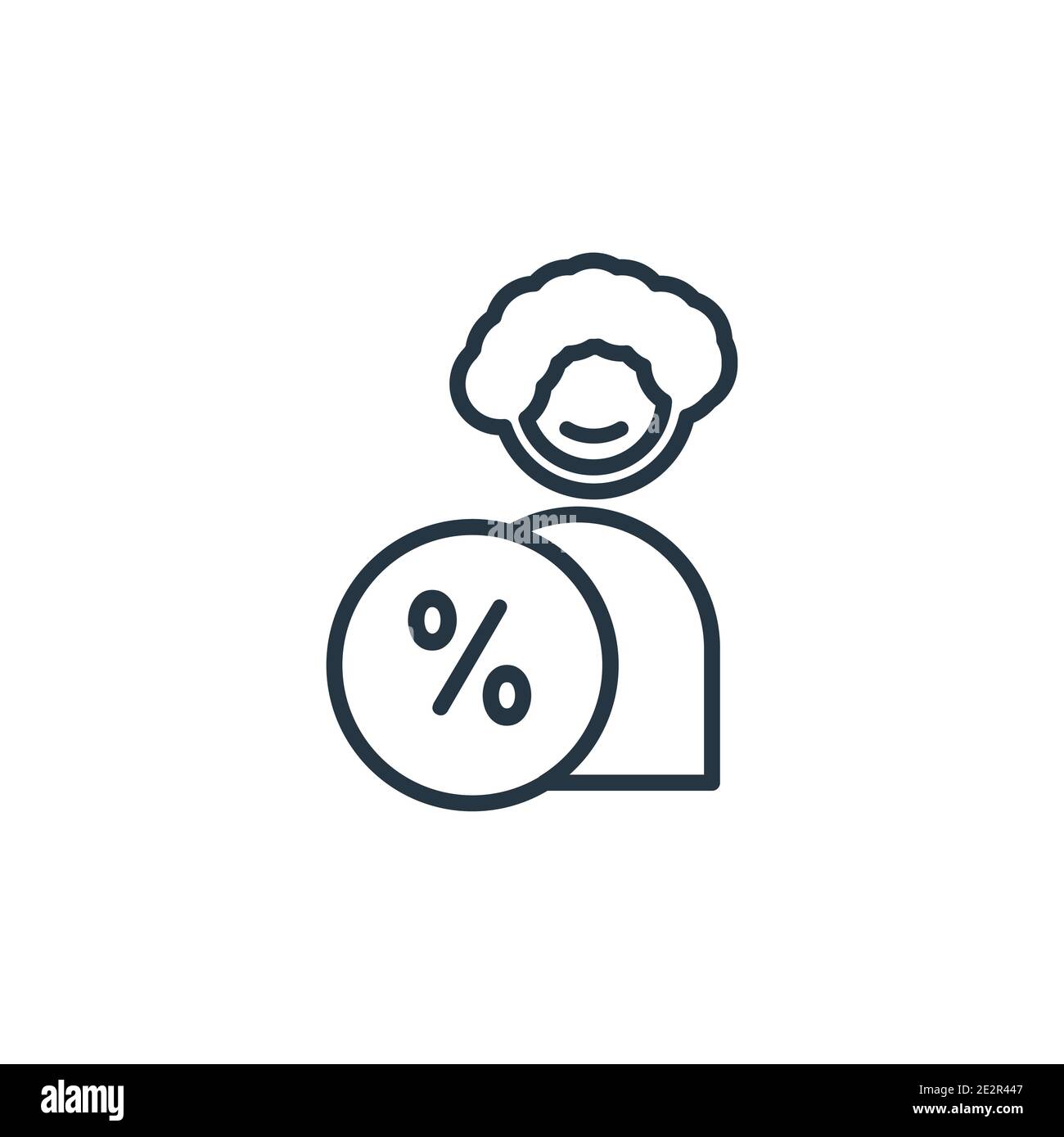 Discount outline vector icon. Thin line black discount icon, flat ...