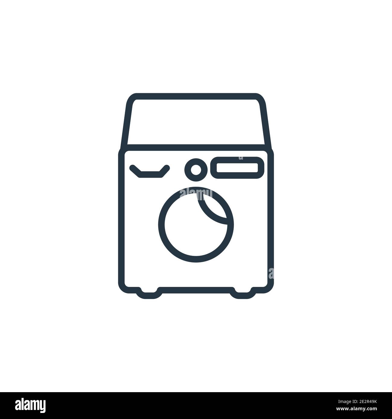 Washing machine outline vector icon. Thin line black washing machine ...