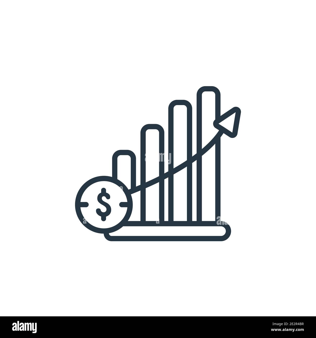 Increase rate outline vector icon. Thin line black increase rate icon ...