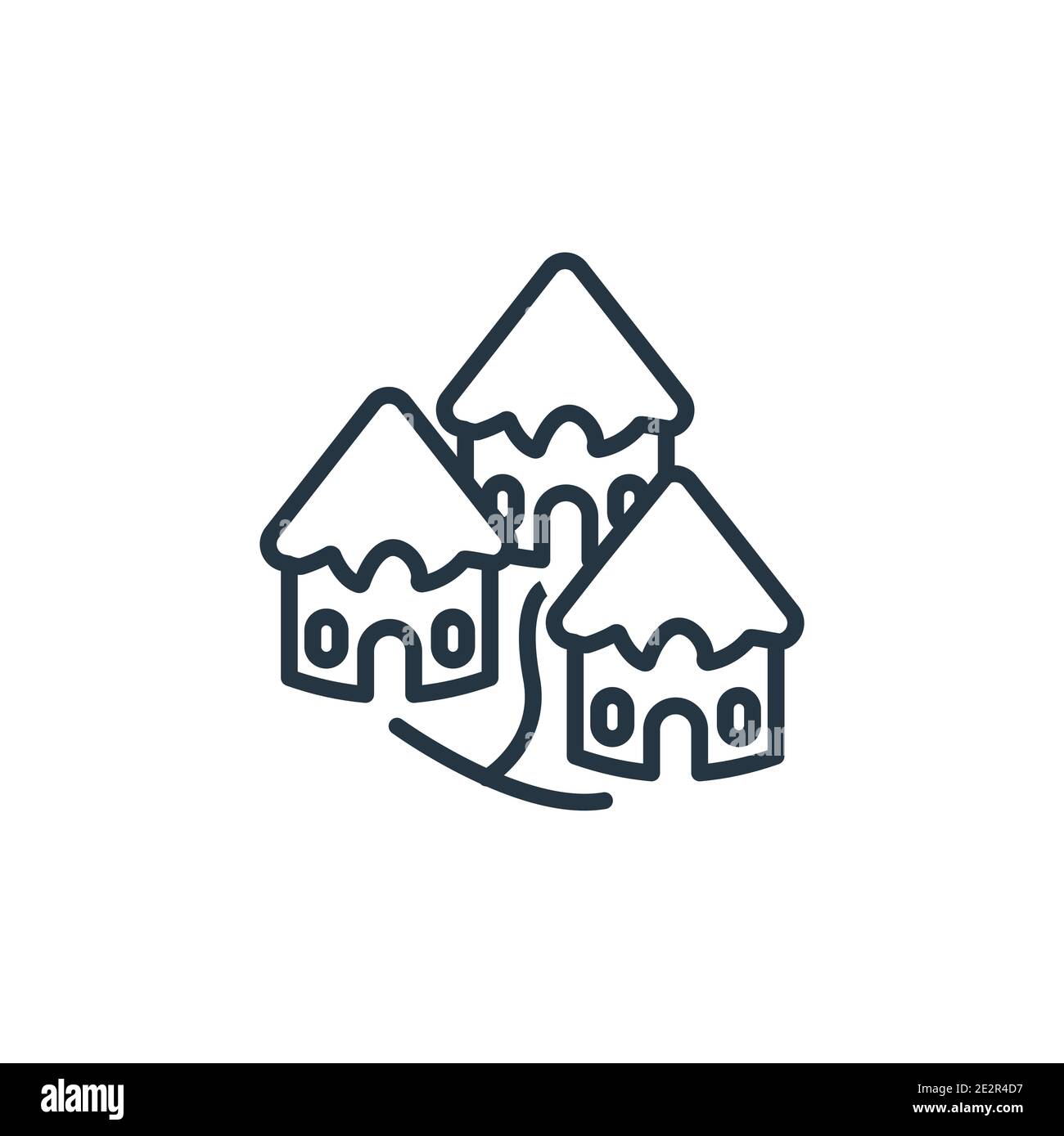 Indian village outline vector icon. Thin line black indian village icon ...