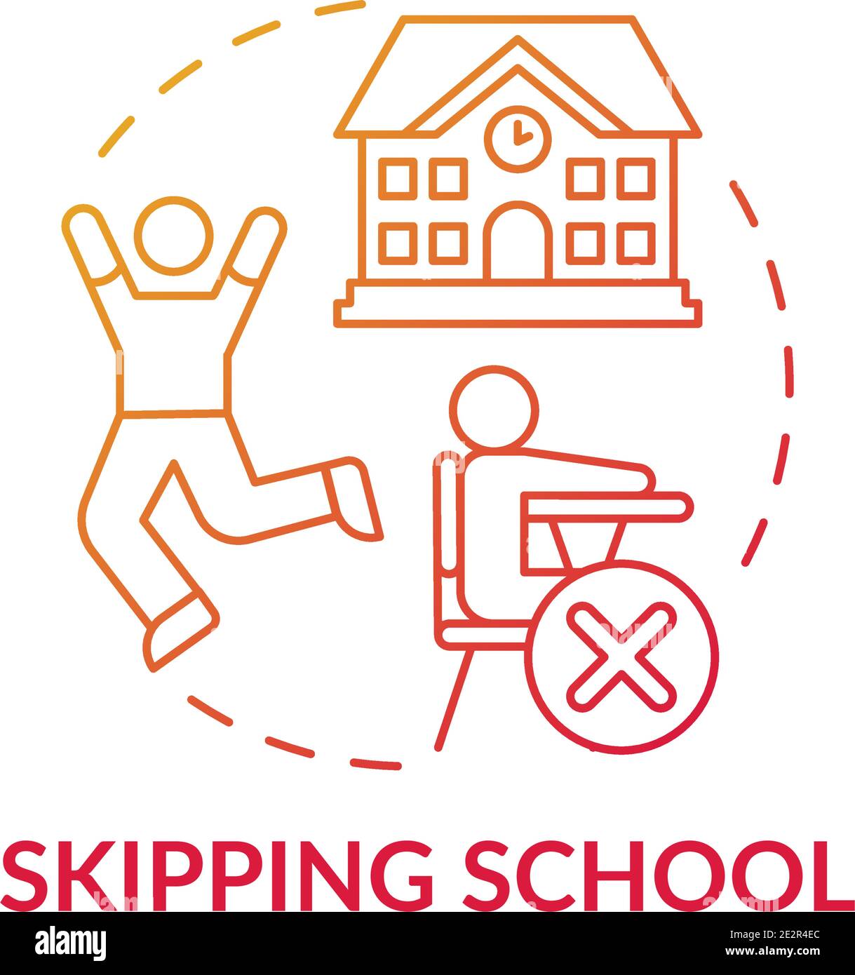 Skipping school red gradient concept icon Stock Vector Image & Art - Alamy