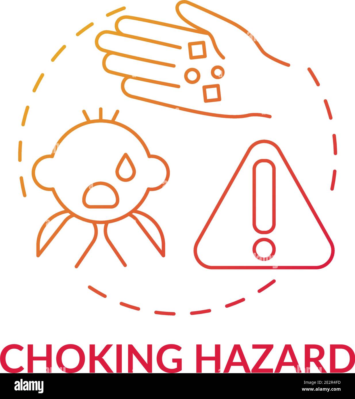 Choking hazard red gradient concept icon Stock Vector Image & Art - Alamy