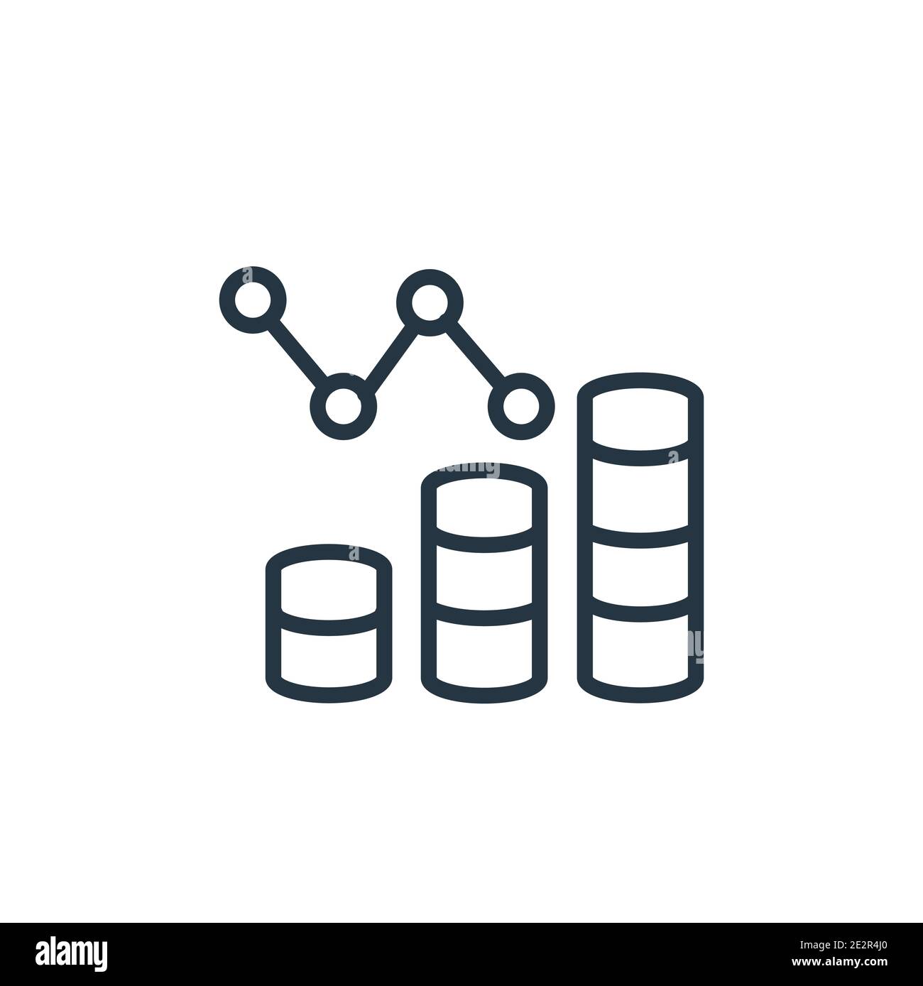 Analytics outline vector icon. Thin line black analytics icon, flat ...