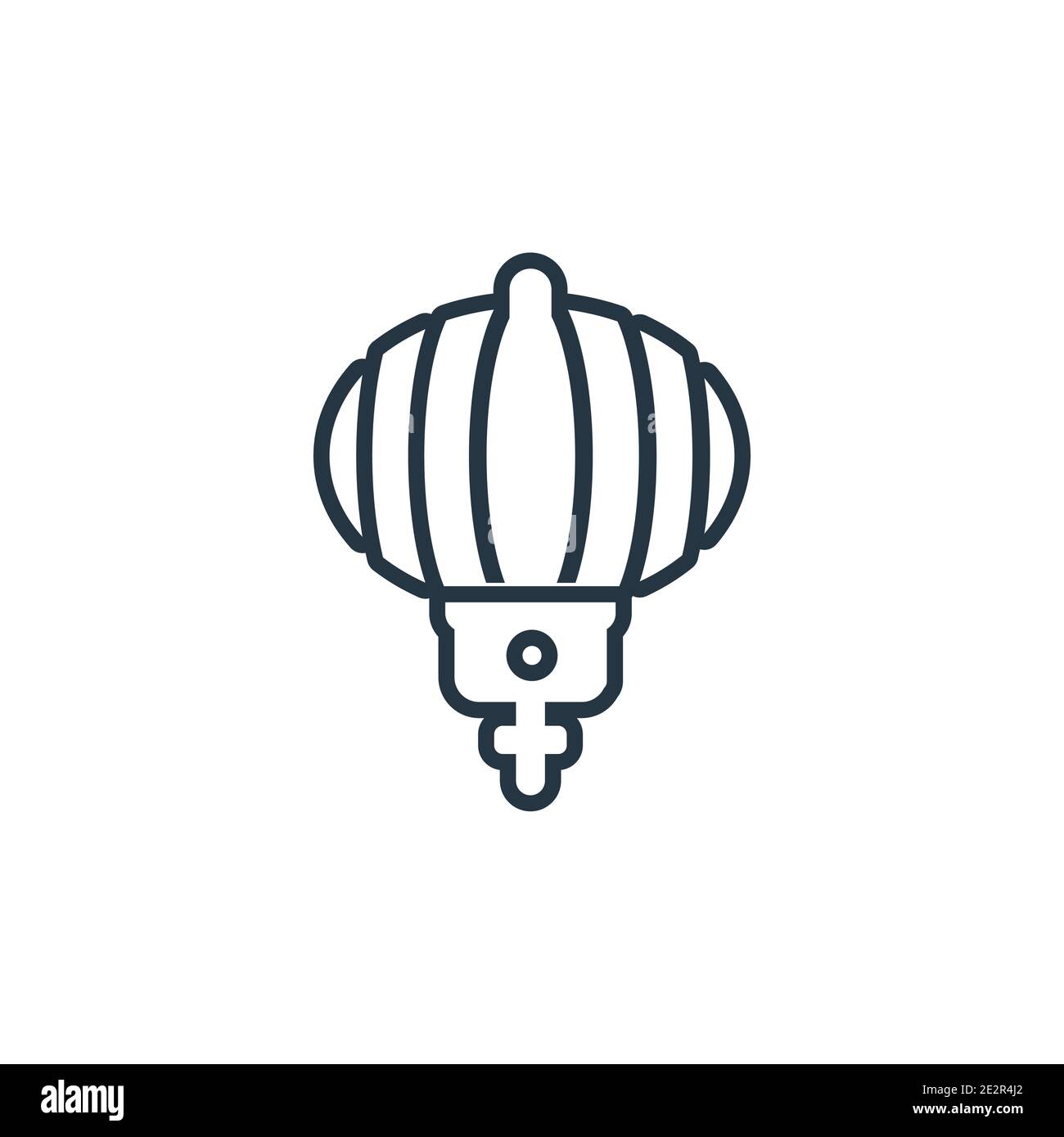 Paper lantern outline vector icon. Thin line black paper lantern icon ...