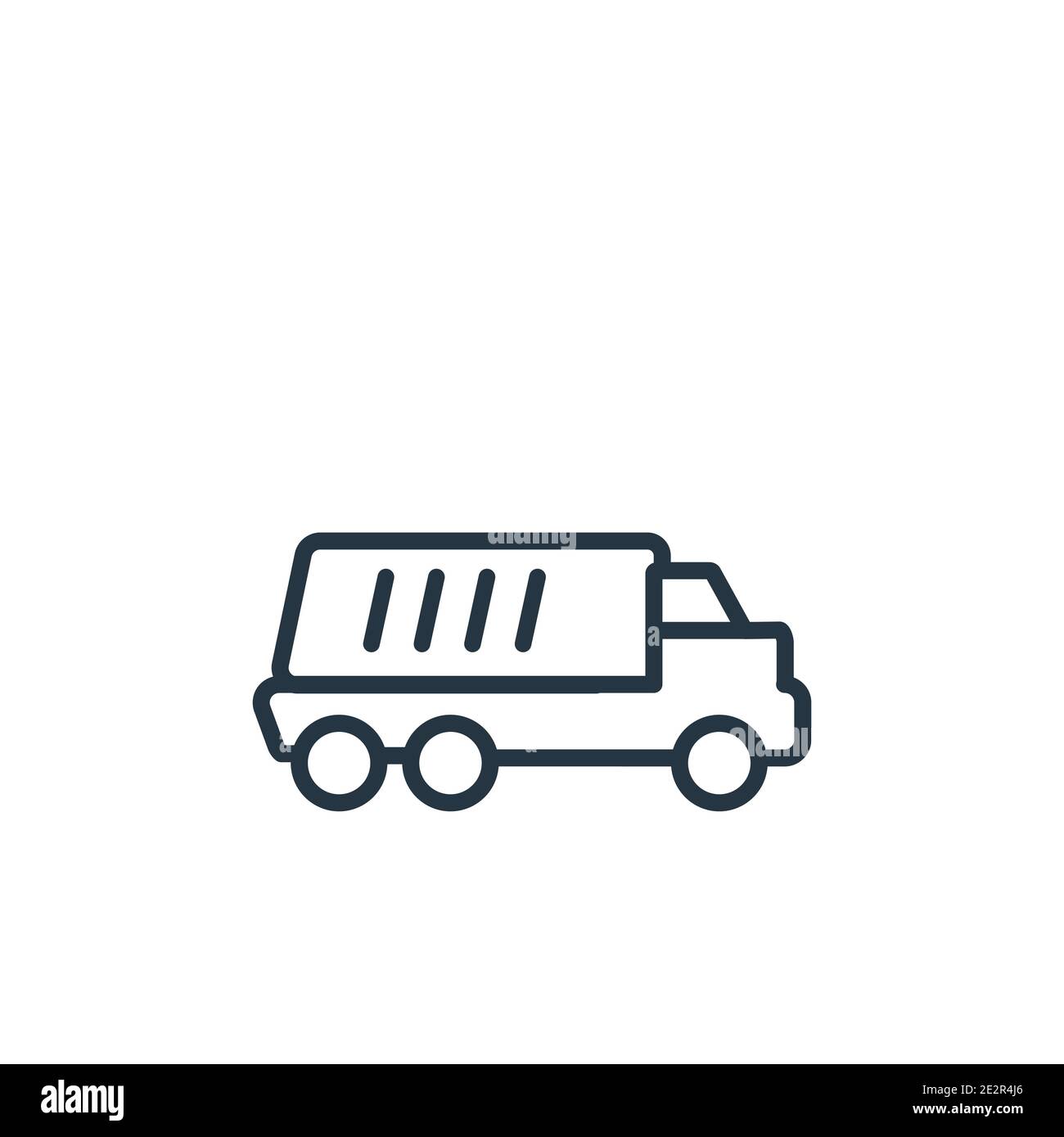 Dumper outline vector icon. Thin line black dumper icon, flat vector ...