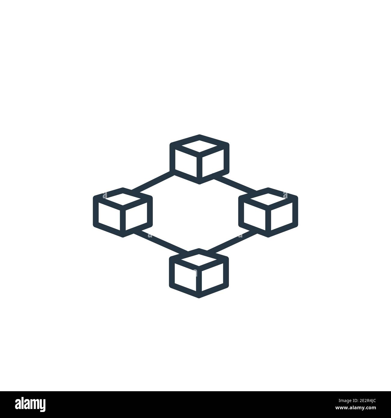 Blockchain outline vector icon. Thin line black blockchain icon, flat ...