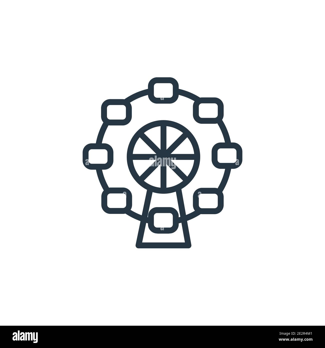 Big ferris wheel outline vector icon. Thin line black big ferris wheel ...