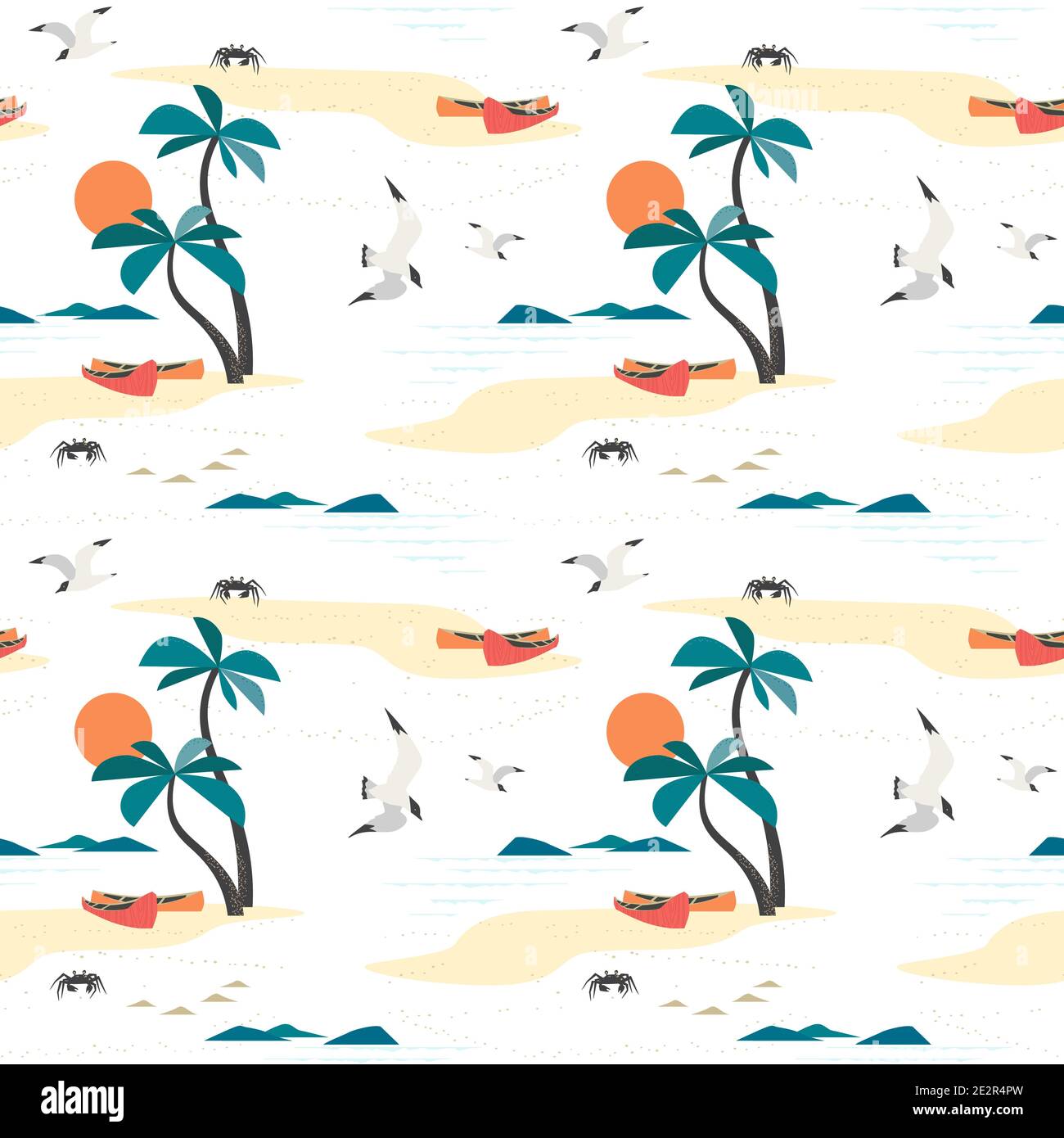 Palm trees beach scene Cut Out Stock Images & Pictures - Alamy