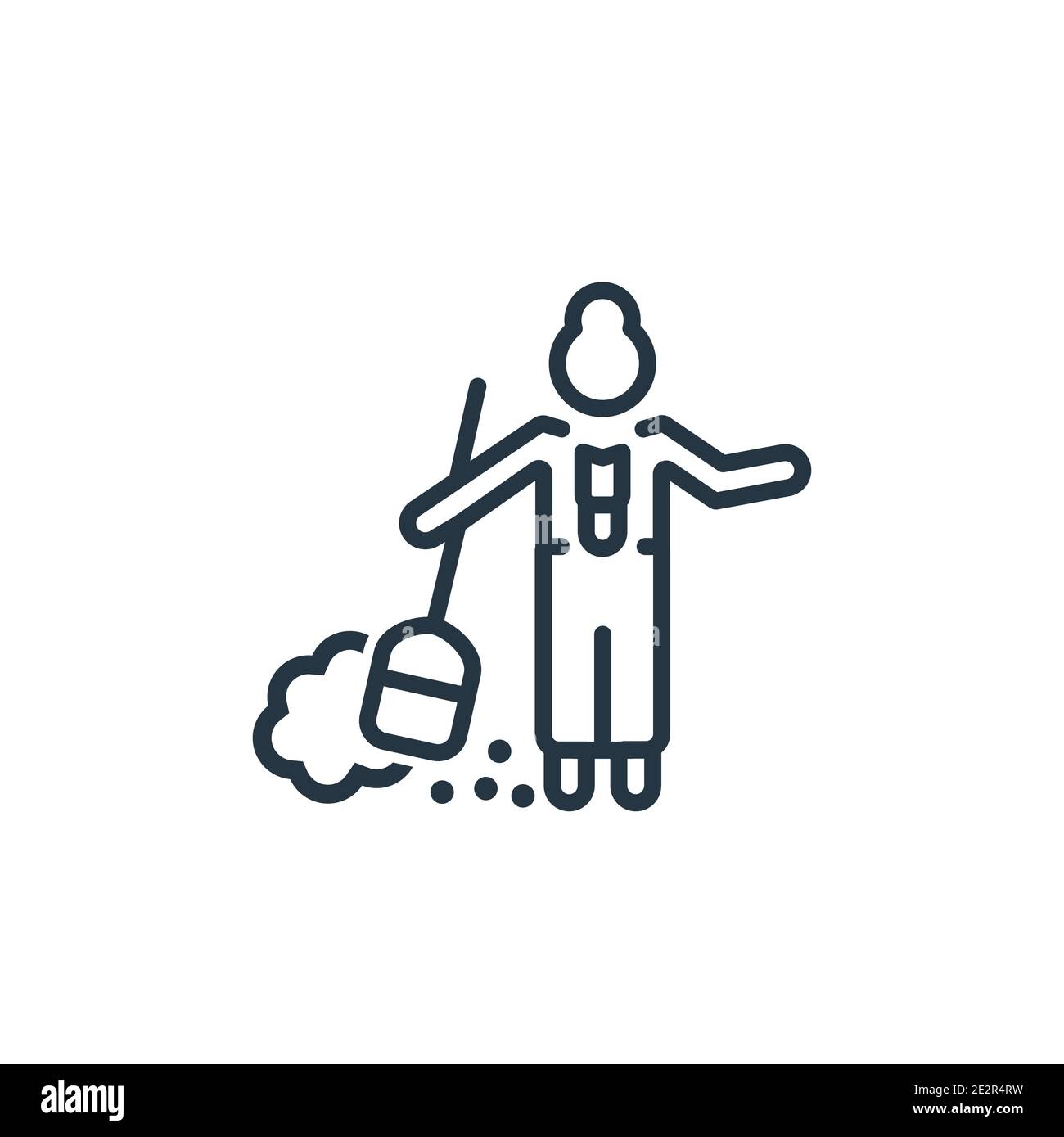 Sweeping outline vector icon. Thin line black sweeping icon, flat ...