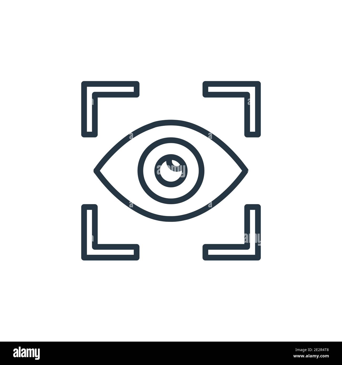 Eye tracking outline vector icon. Thin line black eye tracking icon ...