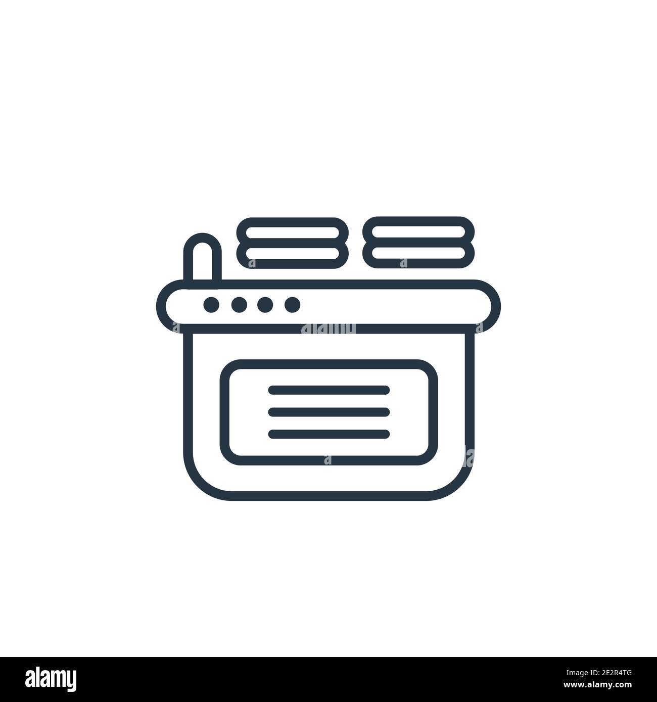 Work table outline vector icon. Thin line black work table icon, flat ...