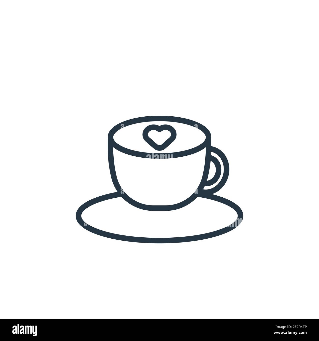 Latte outline vector icon. Thin line black latte icon, flat vector ...