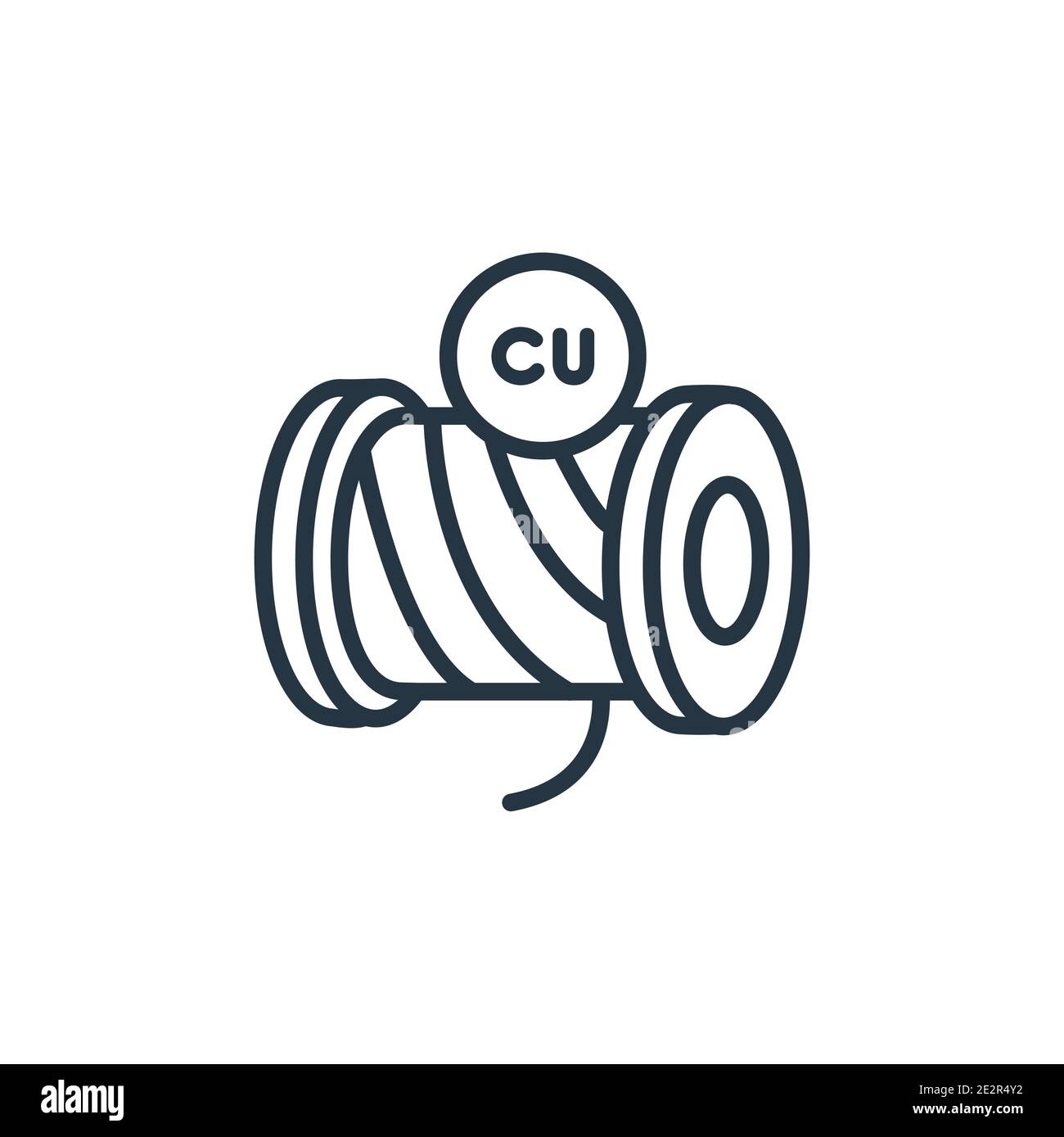 Copper outline vector icon. Thin line black copper icon, flat vector ...