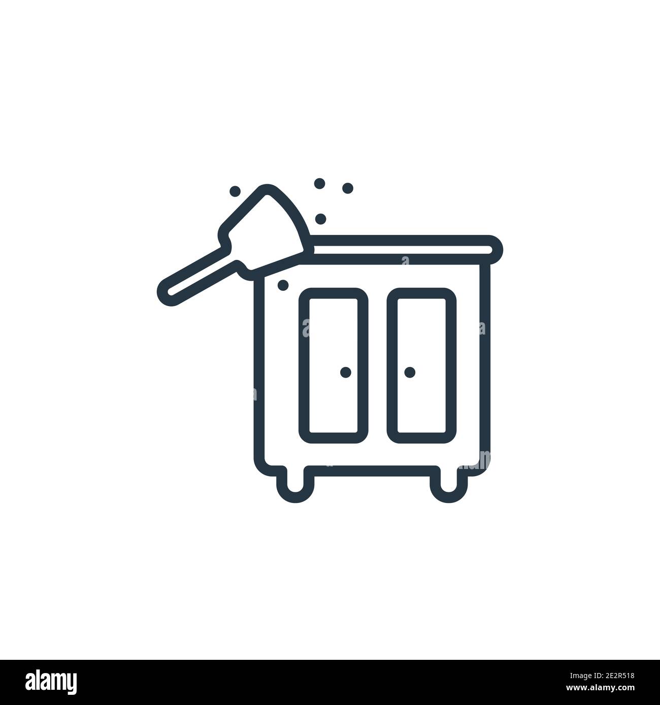 Dusting outline vector icon. Thin line black dusting icon, flat vector ...