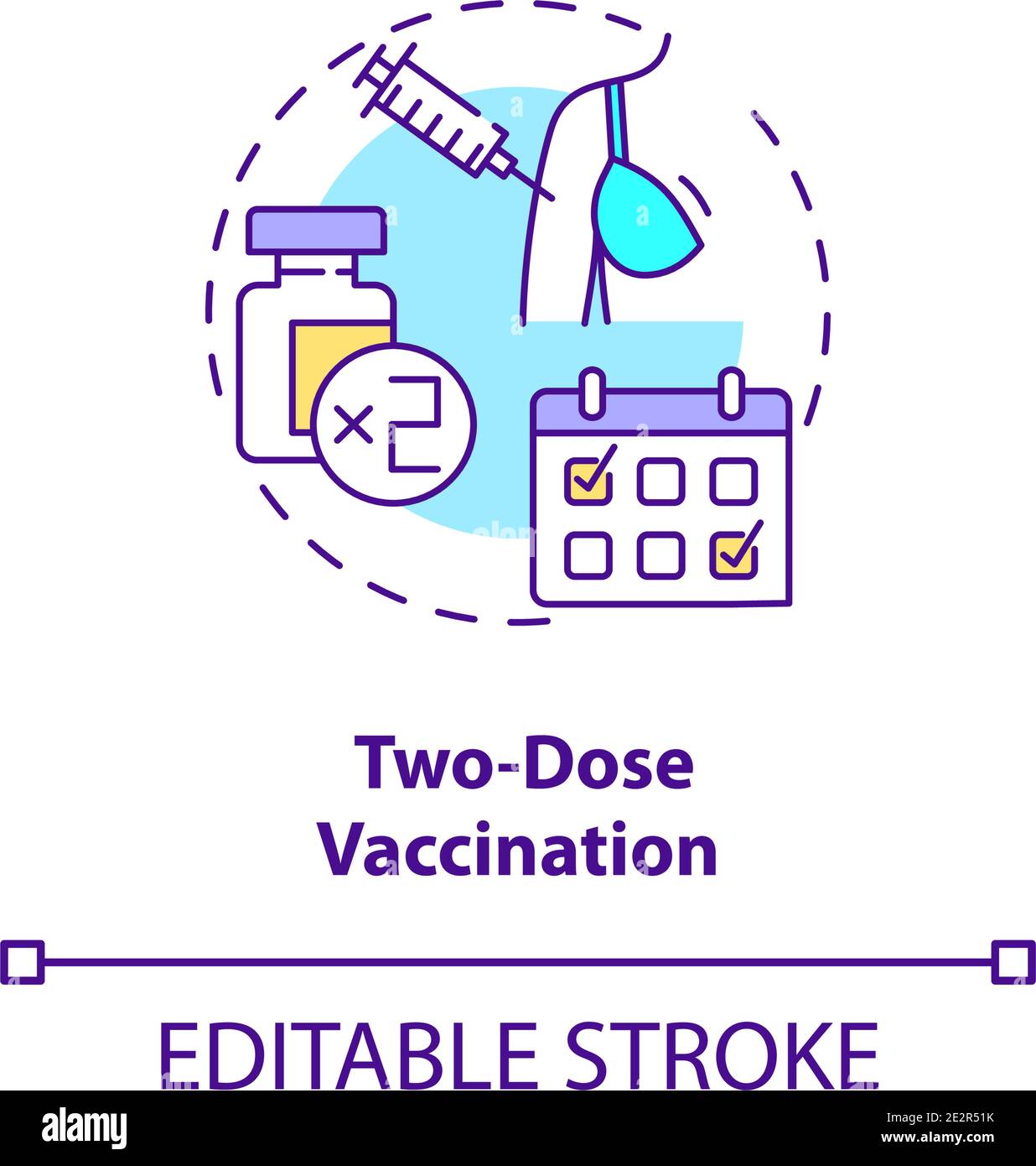 Two dose vaccination concept icon Stock Vector Image & Art - Alamy